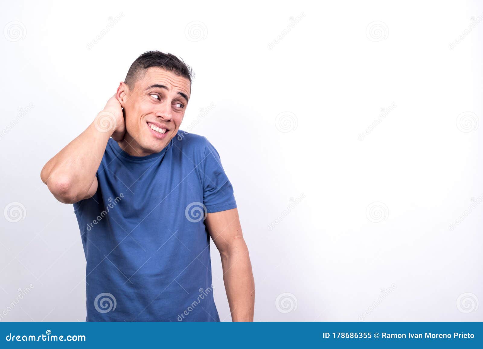 Shy man stock image. Image of male, sheepish, copy, space - 178686355
