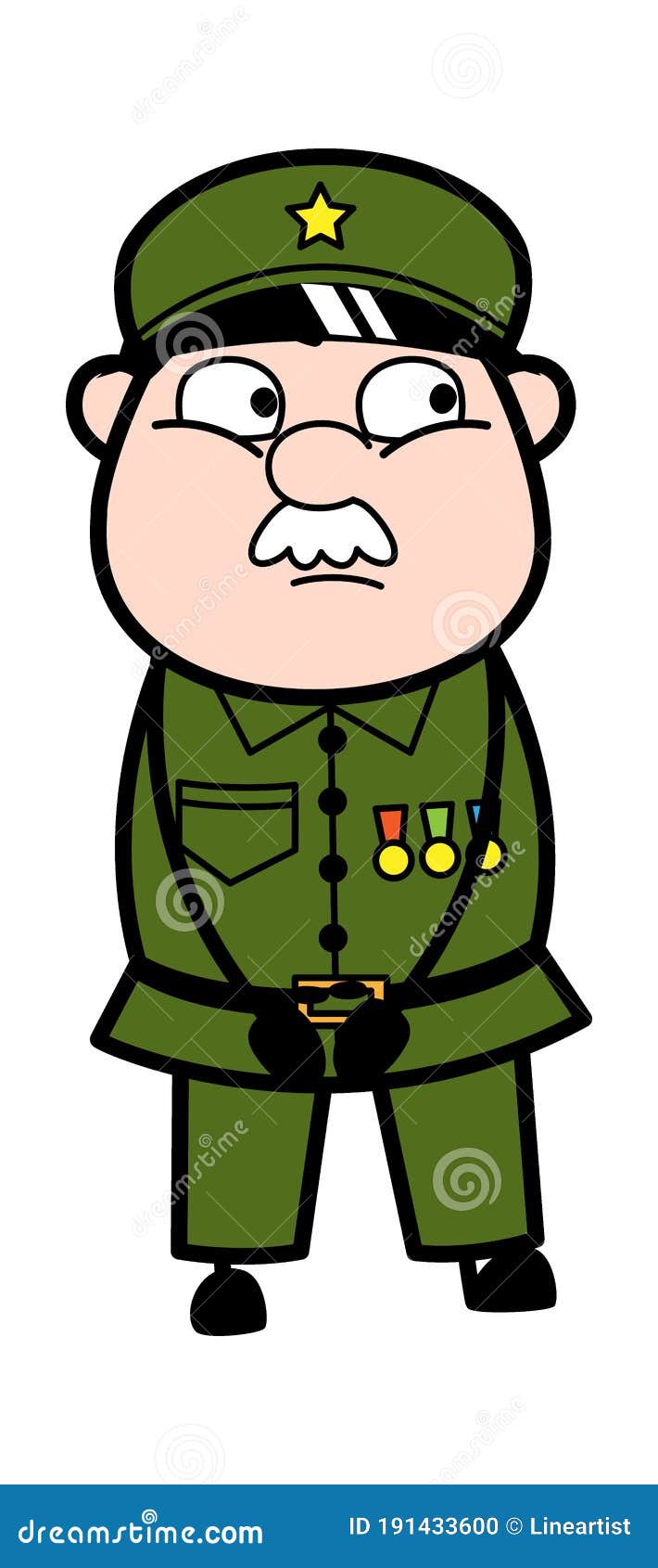 Shy Military Man Cartoon stock illustration. Illustration of brigadier ...