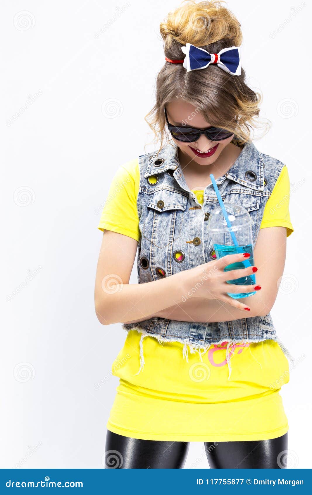 Shy And Smiling Caucasian Blond Stock Image Image Of Happy Girl