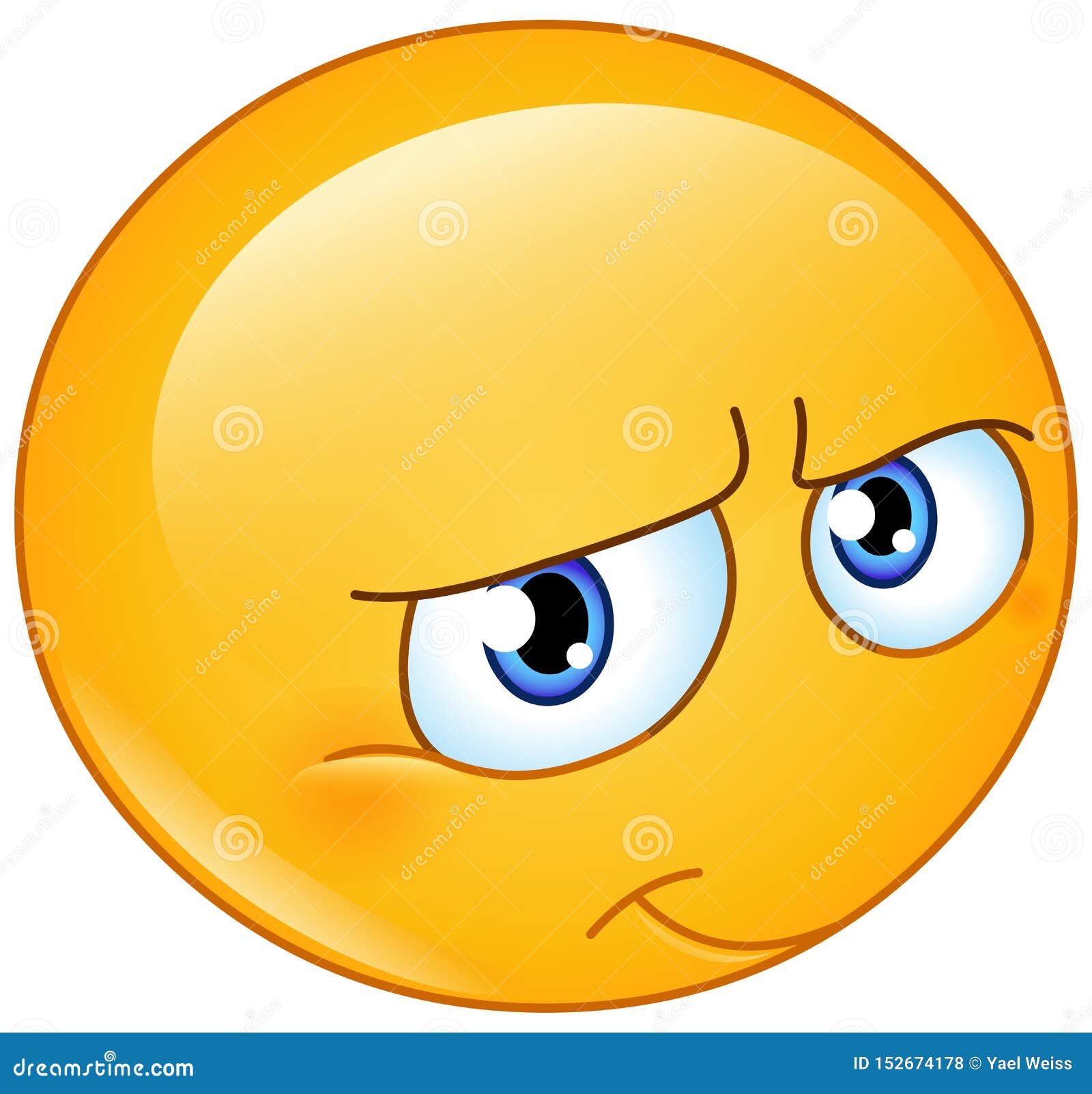 Shy smiling emoticon stock vector. Illustration of emoji - 152674178