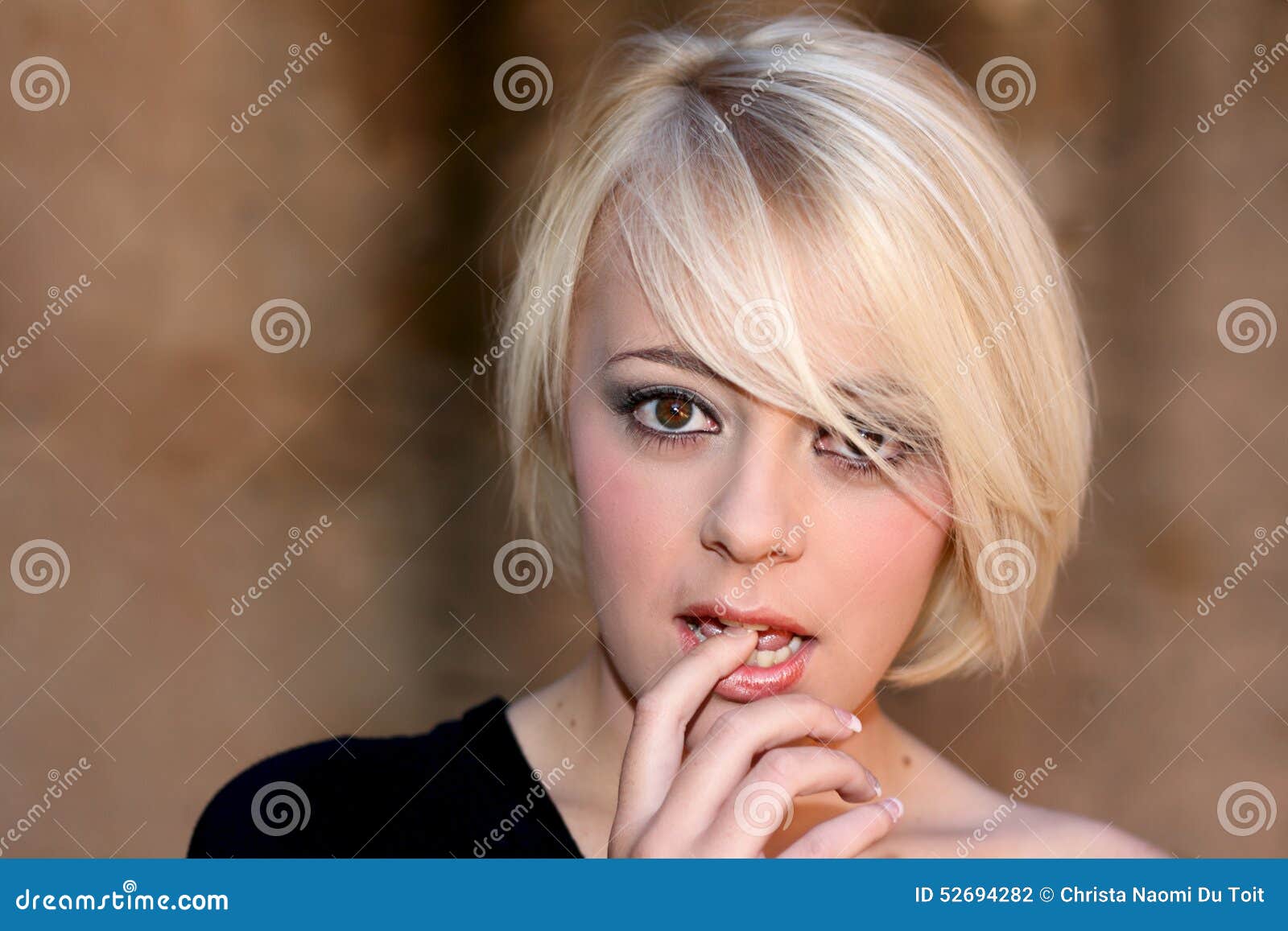 Shy young woman stock photo. Image of beauty, portrait - 52694282