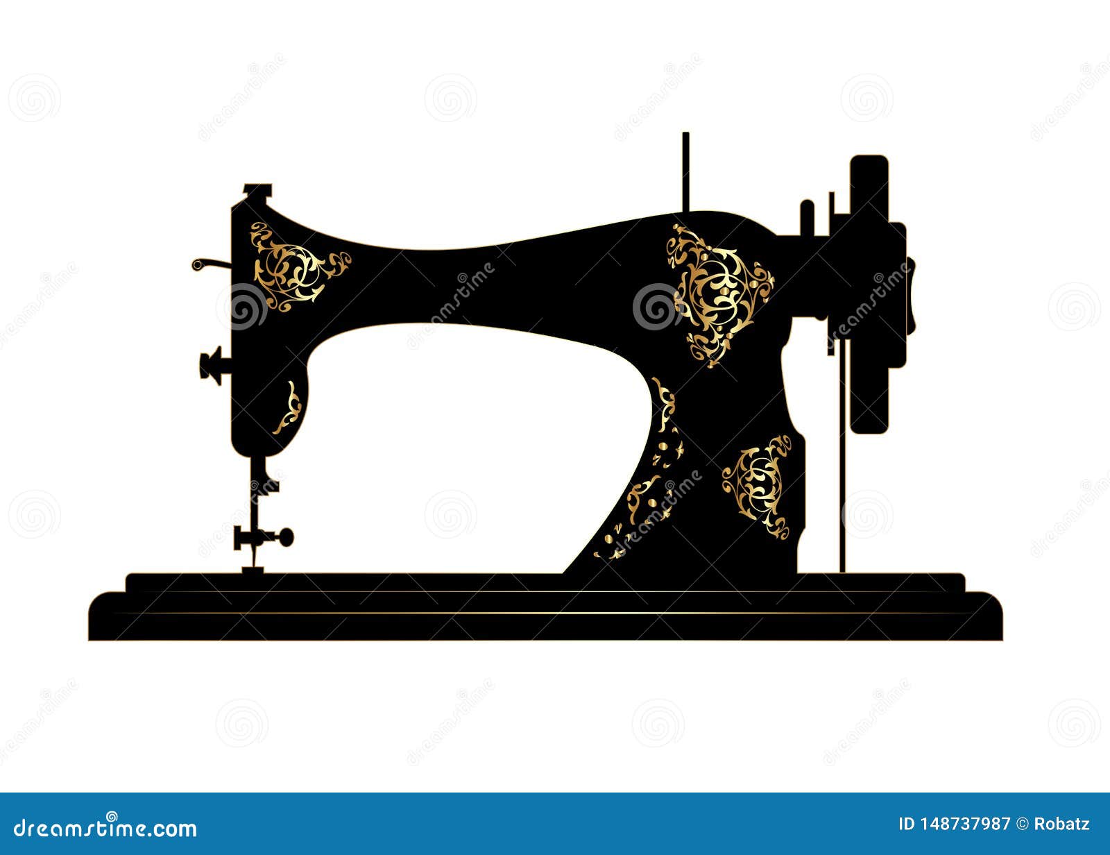 Sewing Machine Badge, Cute Kawaii Flat Design Style Sign, Dressmaker ...