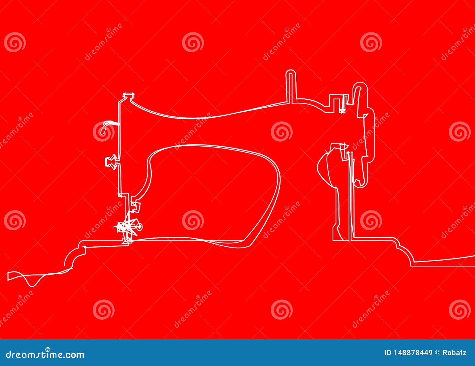 Tailor Vector Logo. Single White Line Drawing Sewing Machine Logo ...