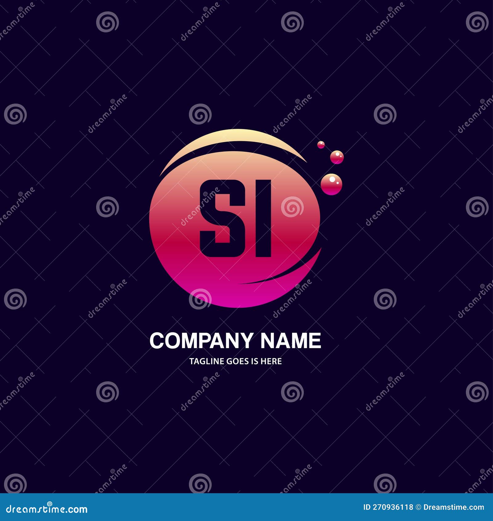 SI Initial Logo with Colorful Circle Template Vector Stock Vector ...
