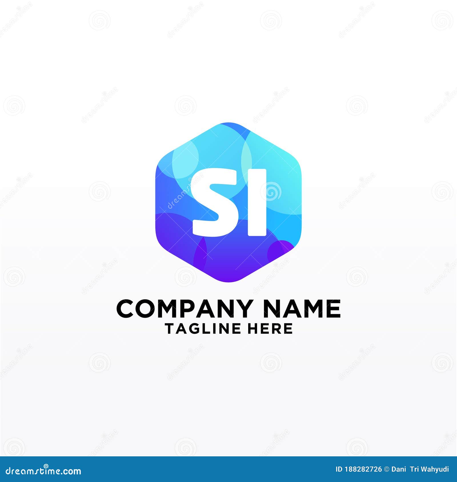 SI Initial Logo with Colorful Circle Template Vector Stock Vector ...