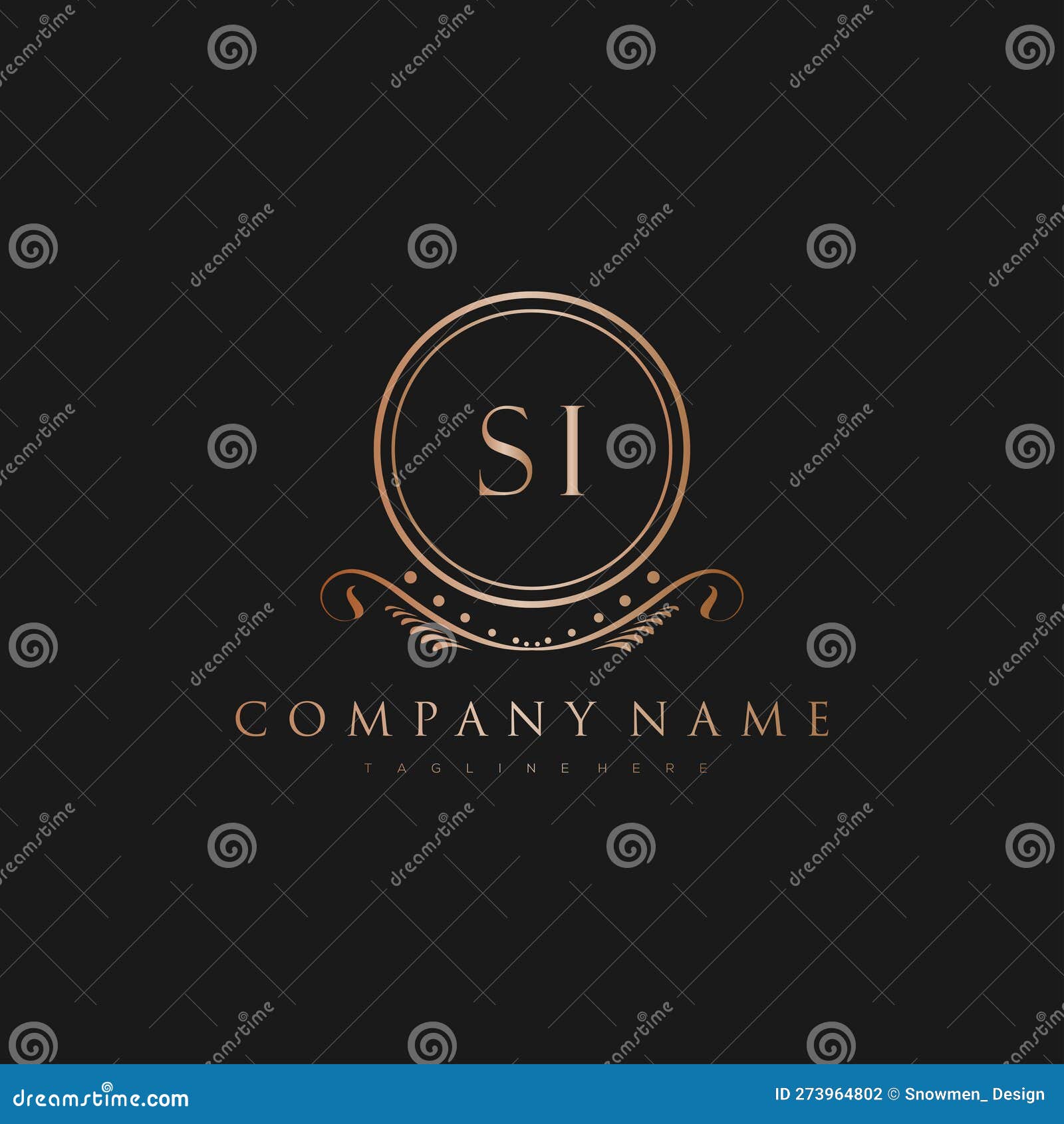 SI Letter Initial with Royal Luxury Logo Template Stock Vector ...