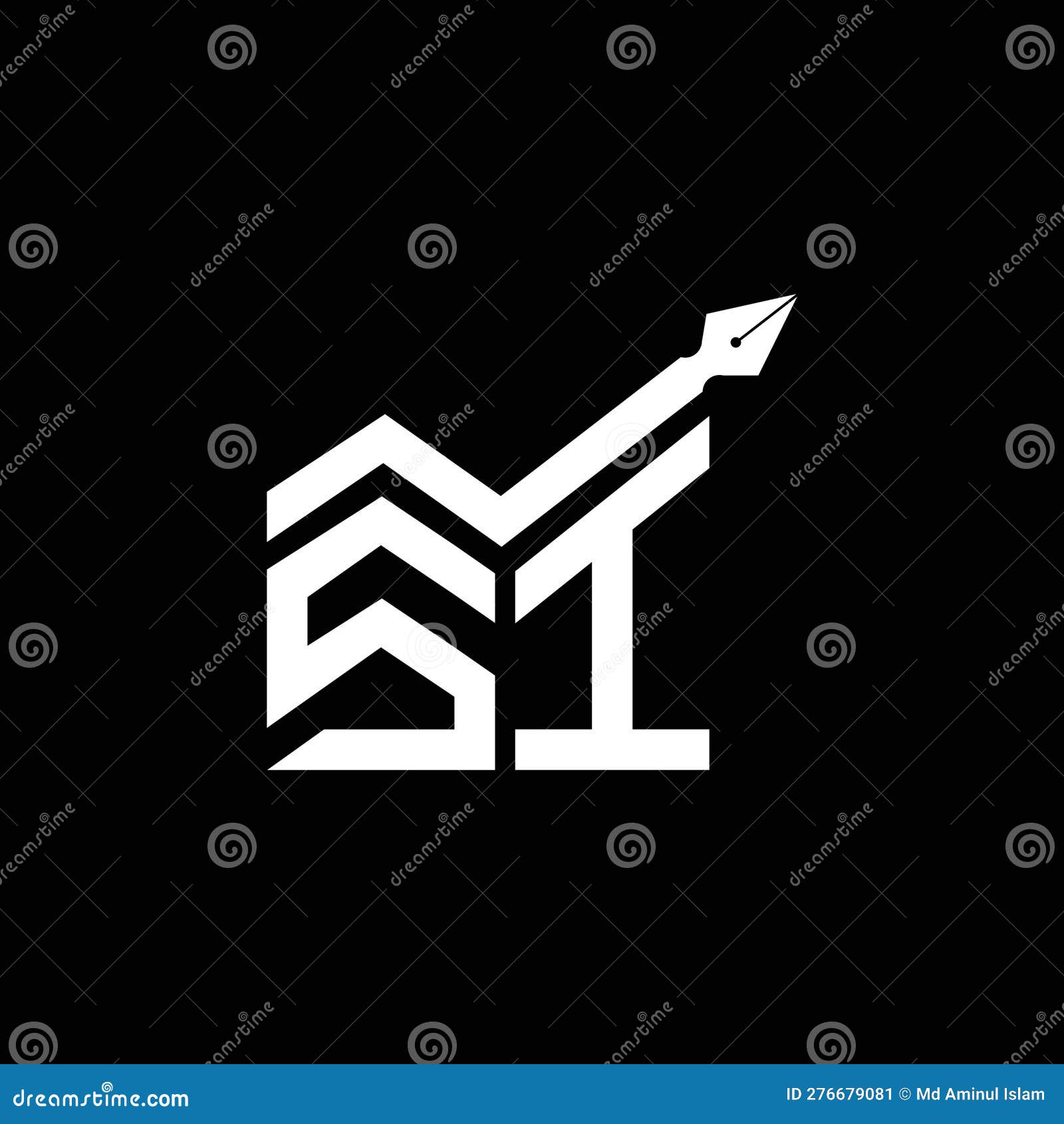 SI Letter Logo Creative Design with Vector Graphic, Stock Vector ...