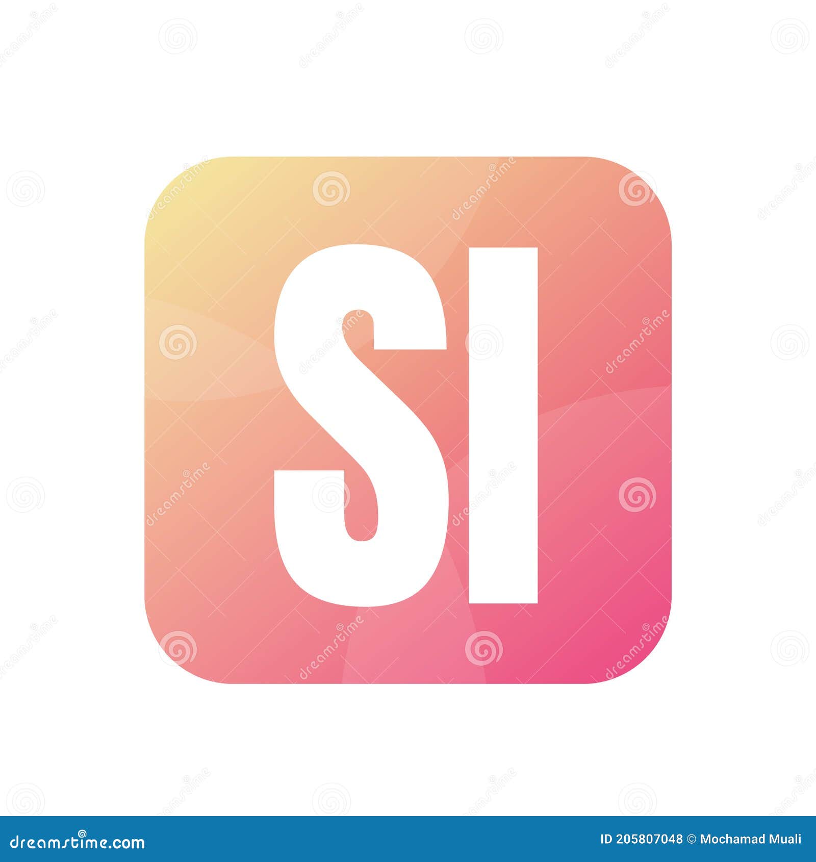 SI Letter Logo Design with Simple Style Stock Vector - Illustration of ...