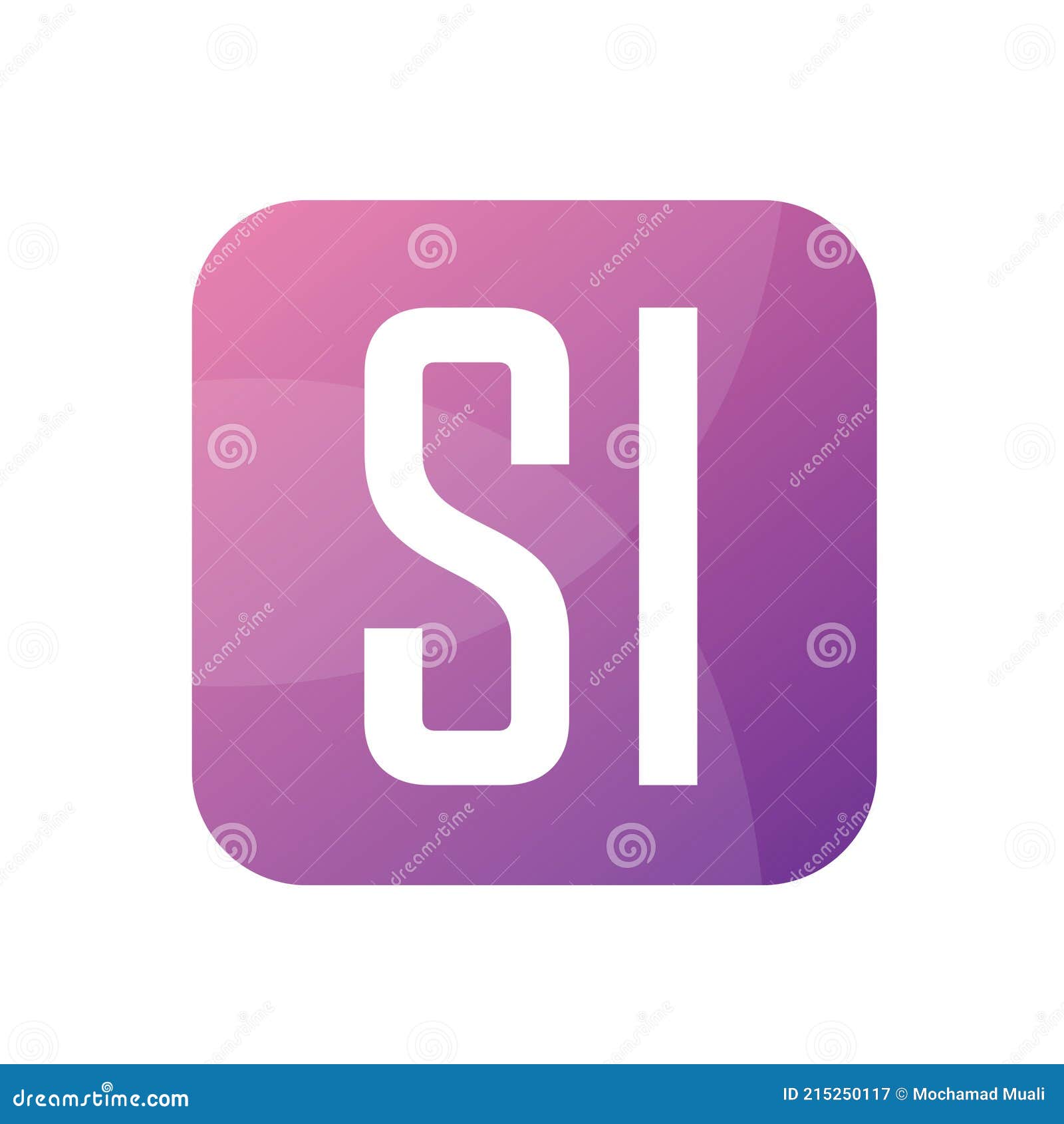 SI Letter Logo Design with Simple Style Stock Vector - Illustration of ...