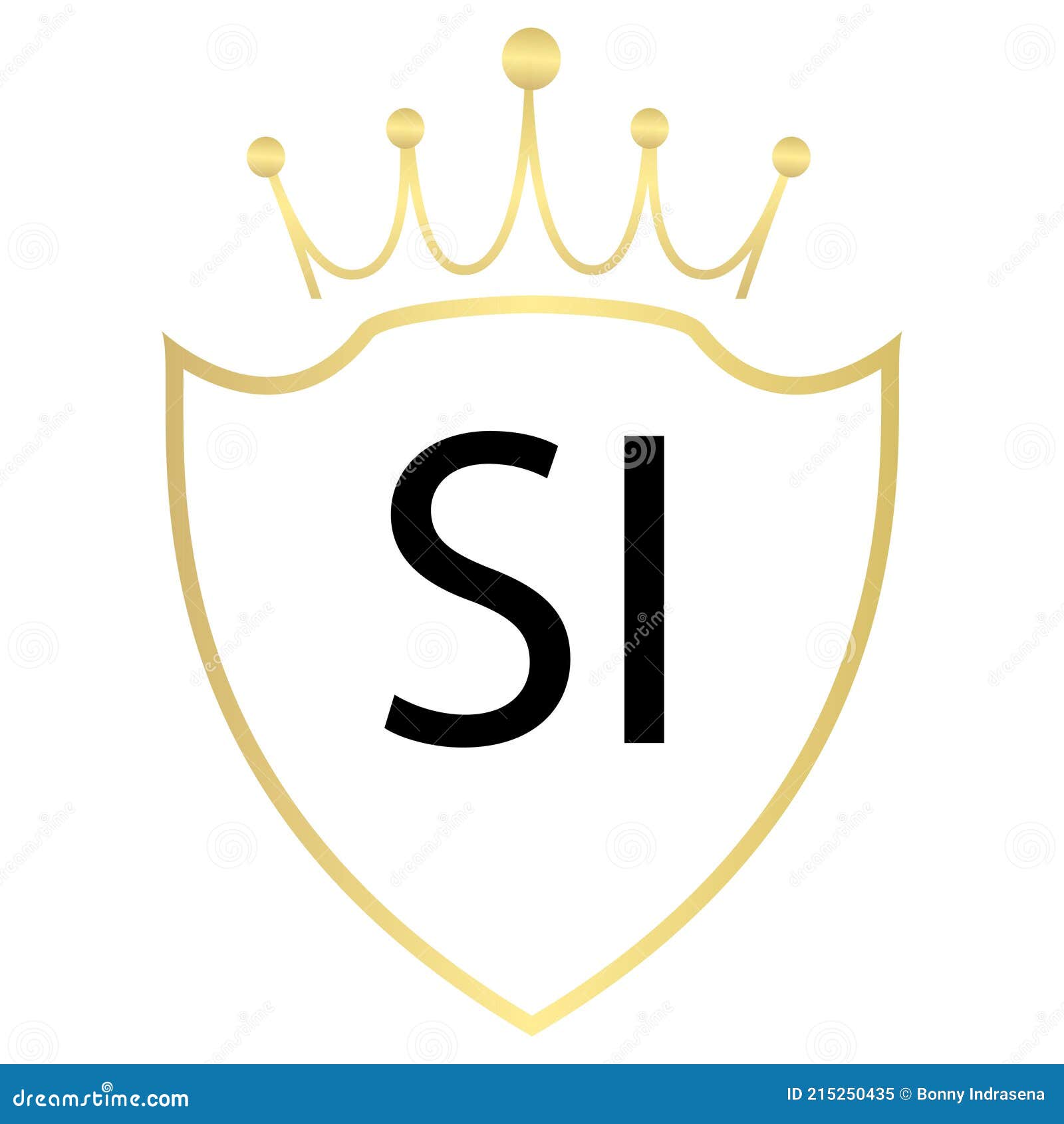 SI Letter Logo Design with Simple Style Stock Vector - Illustration of ...