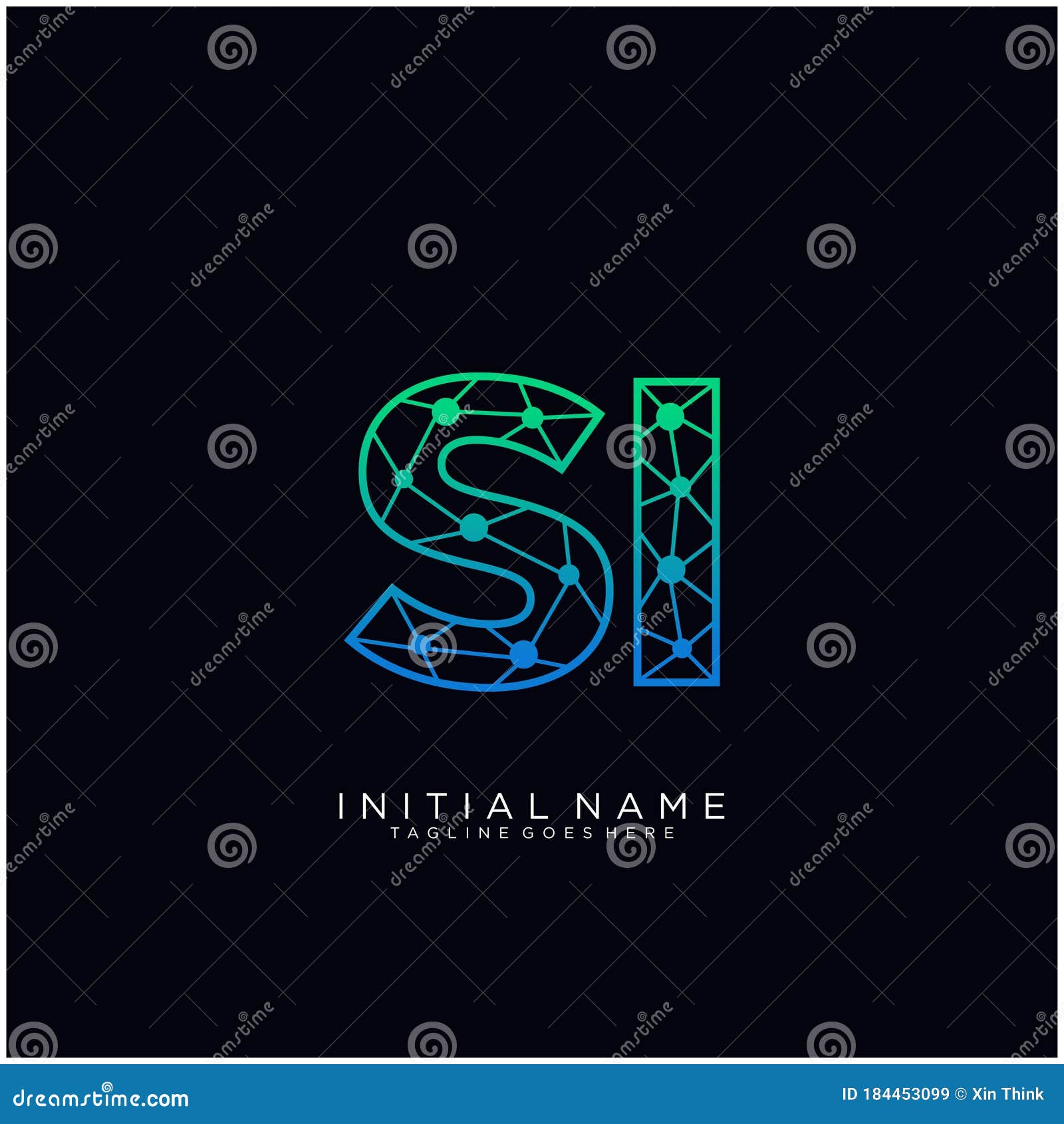 SI Letter Logo Icon Design Template Elements Stock Vector ...