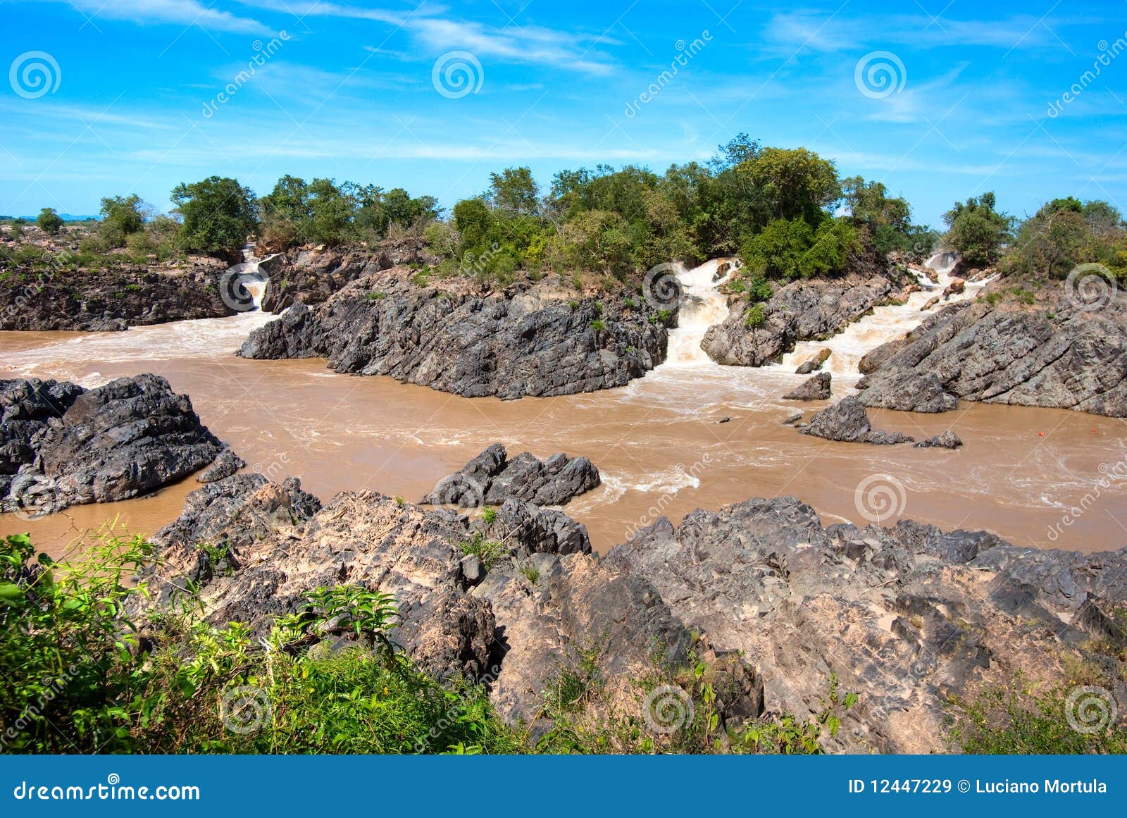 Si Phan Don, Mekong River, Laos. Stock Image - Image of healthy, forest ...