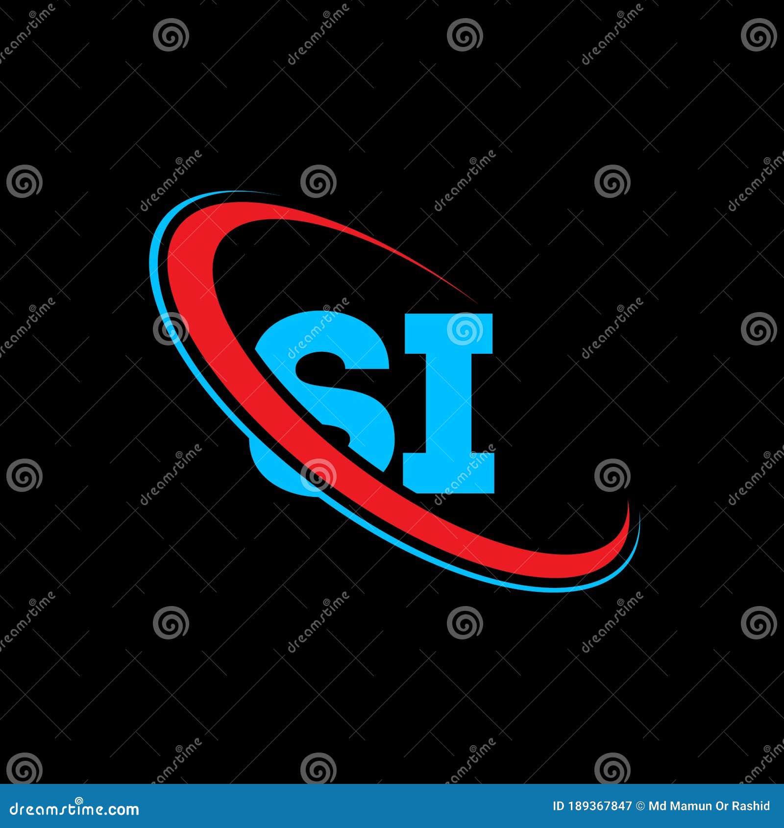 SI S I Letter Logo Design. Initial Letter SI Linked Circle Uppercase ...