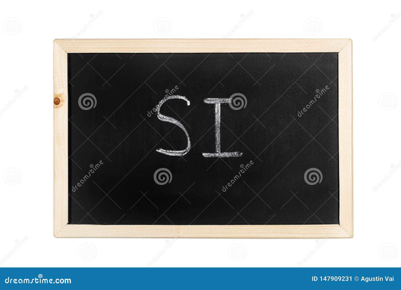 Si Yes Word Write in Chalk on a Blackboard Stock Image - Image of black ...
