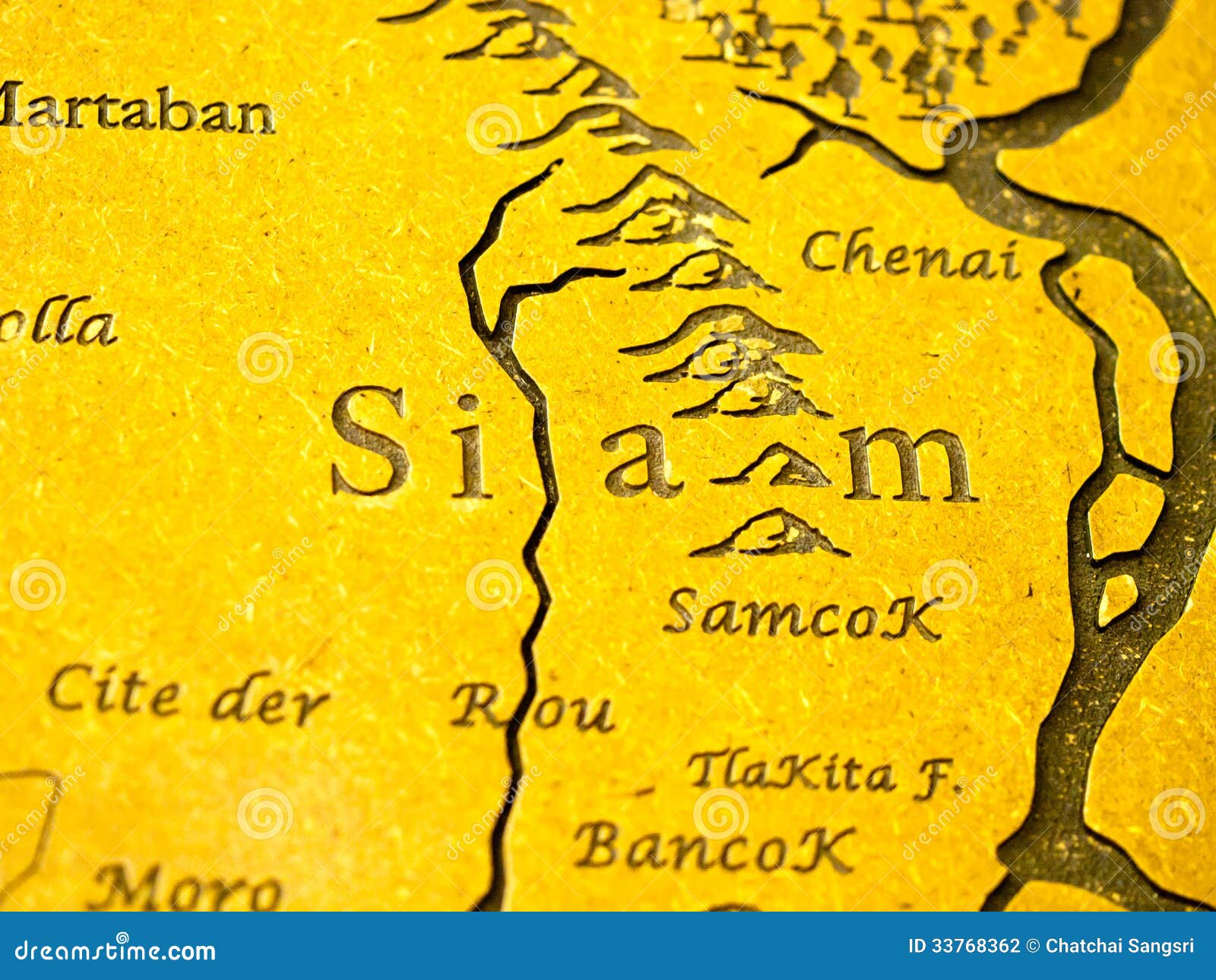 Siam map stock photo. Image of world, asia, thai, cartography - 33768362