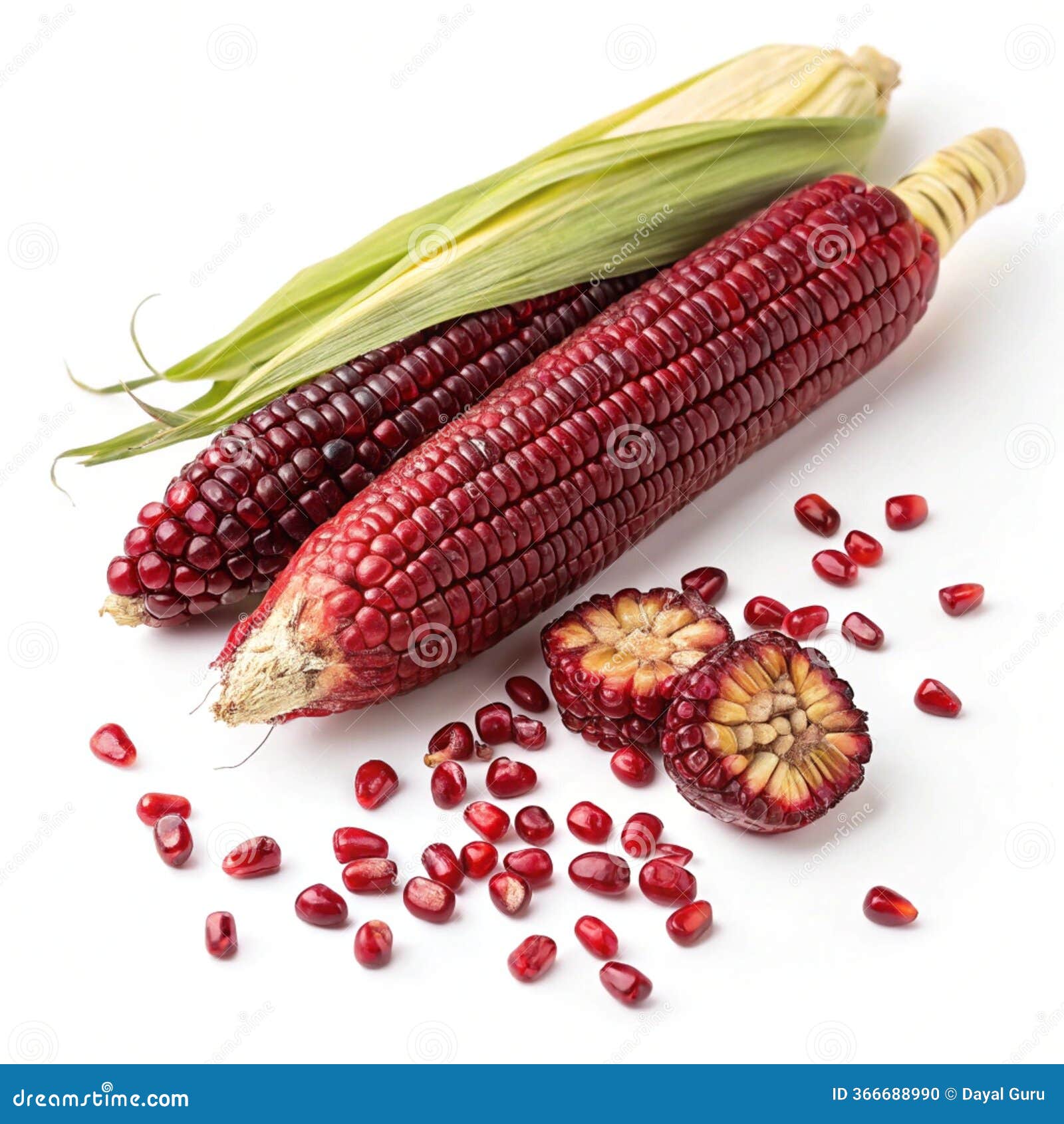 Siam Ruby Queen Thai Red Corn Isolated On White Background Royalty-Free ...