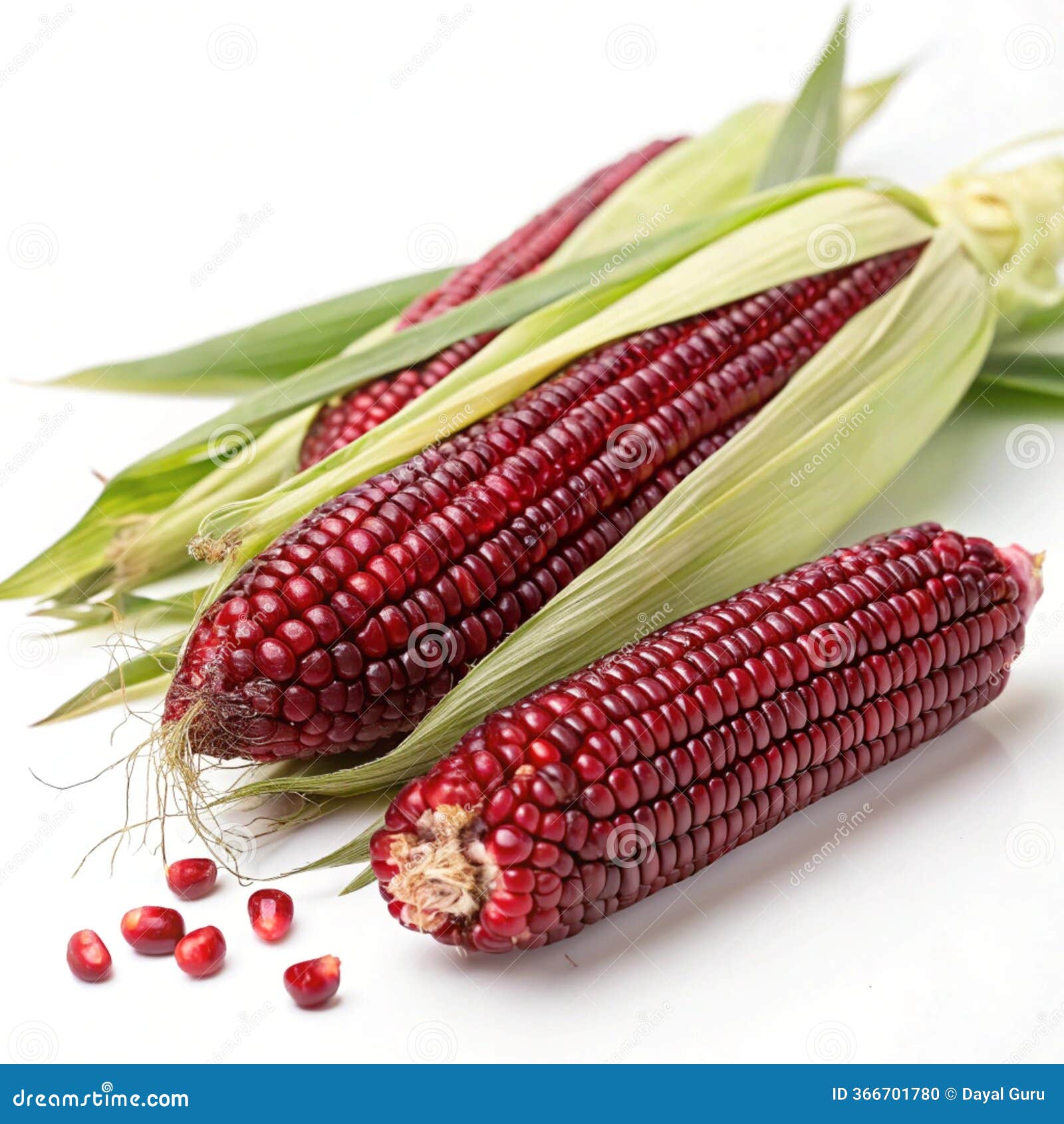 Siam Ruby Queen Thai Red Corn Isolated On White Background Royalty-Free ...