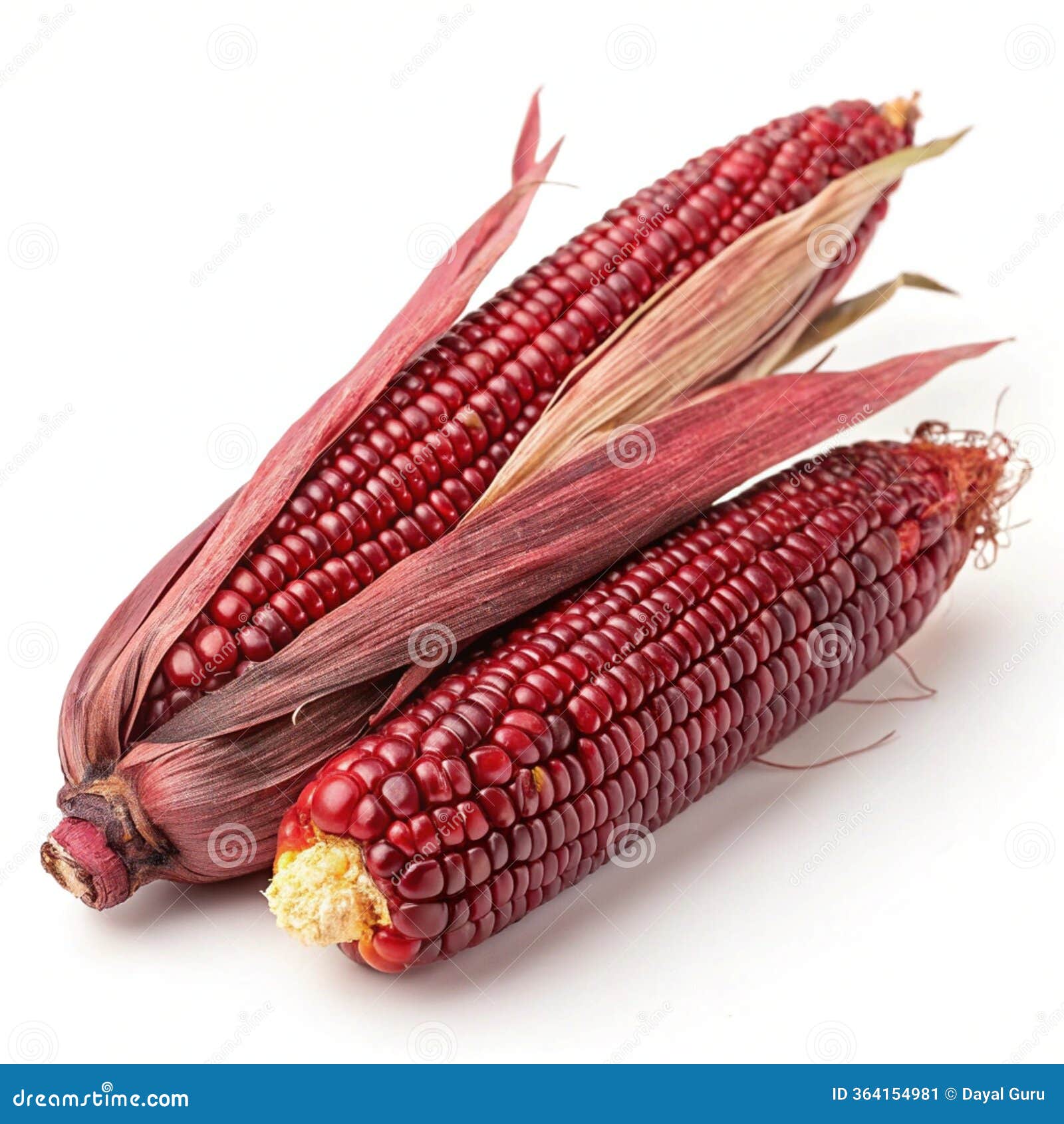 Siam Ruby Queen Thai Red Corn Isolated On White Background Royalty-Free ...