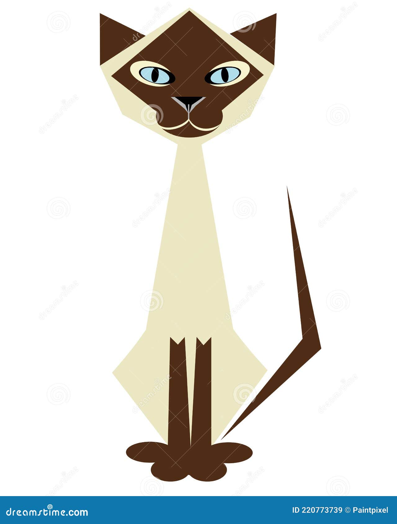 Siamese Cat Abstract Design Stock Vector - Illustration of animals ...