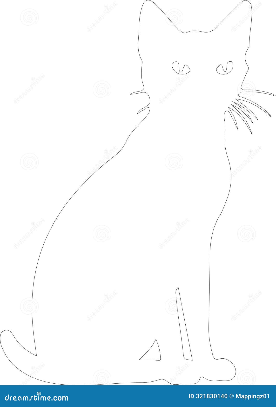Siamese Cat Outline Outline Silhouette Generative Ai Stock Vector ...