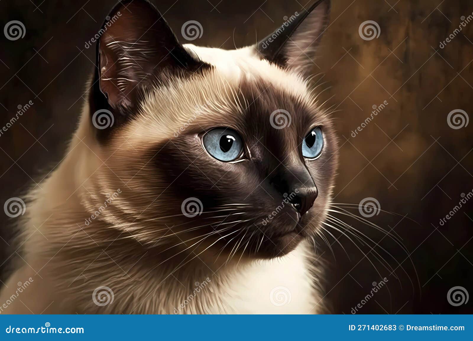 Siamese Cat Portrait. Generative Ai Design Stock Illustration ...