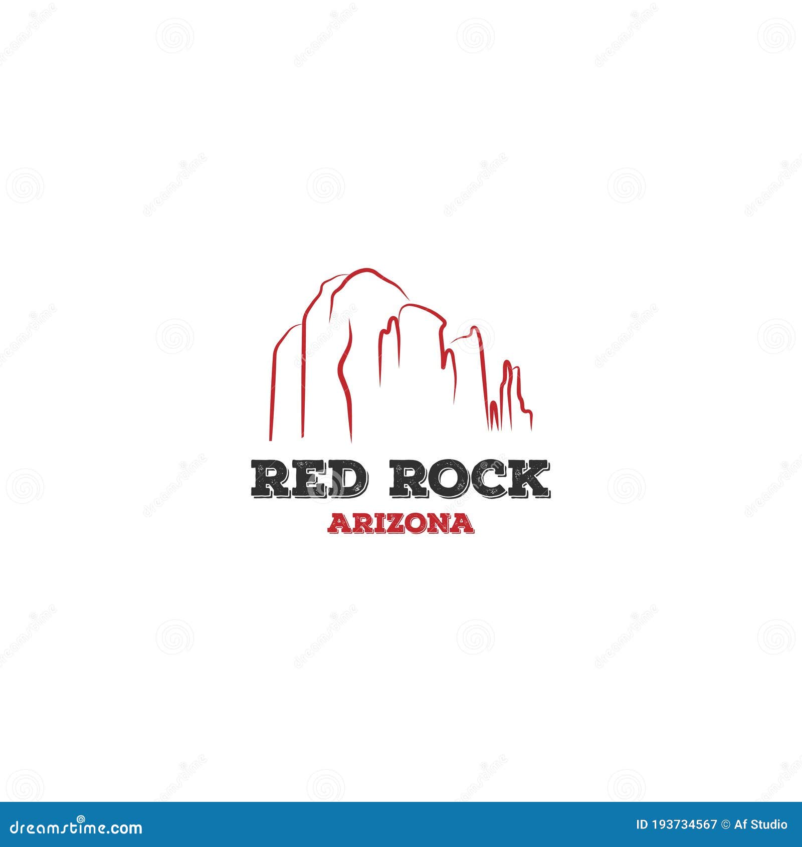 Red Rock Stone Arizona Logo Design Stock Vector - Illustration of blue ...