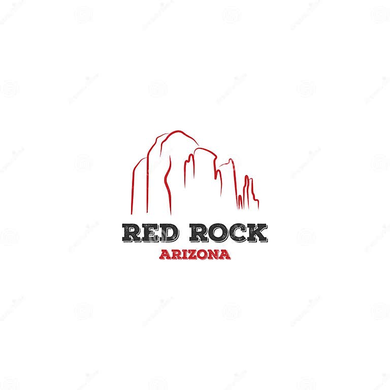 Red Rock Stone Arizona Logo Design Stock Vector - Illustration of blue ...