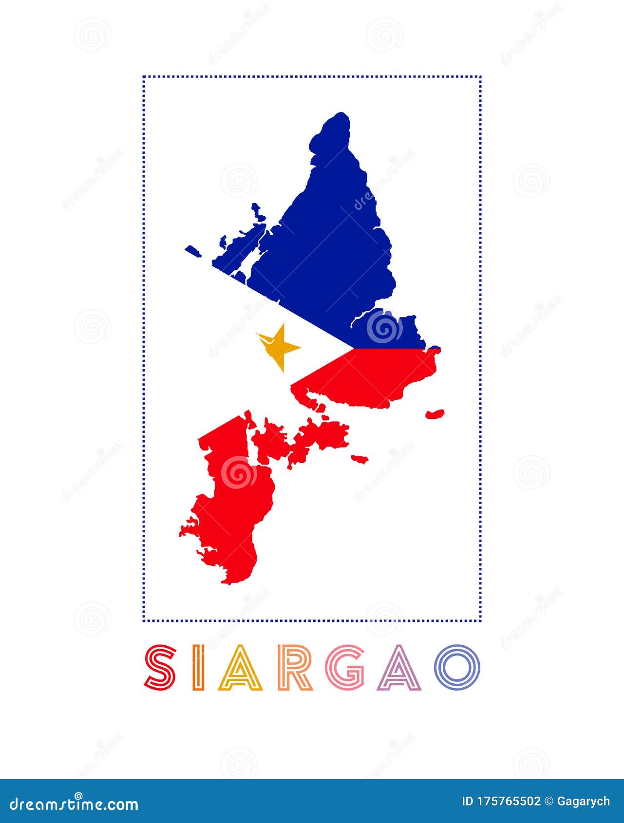 Siargao Logo. Map of Siargao with Island Name and. Stock Vector ...