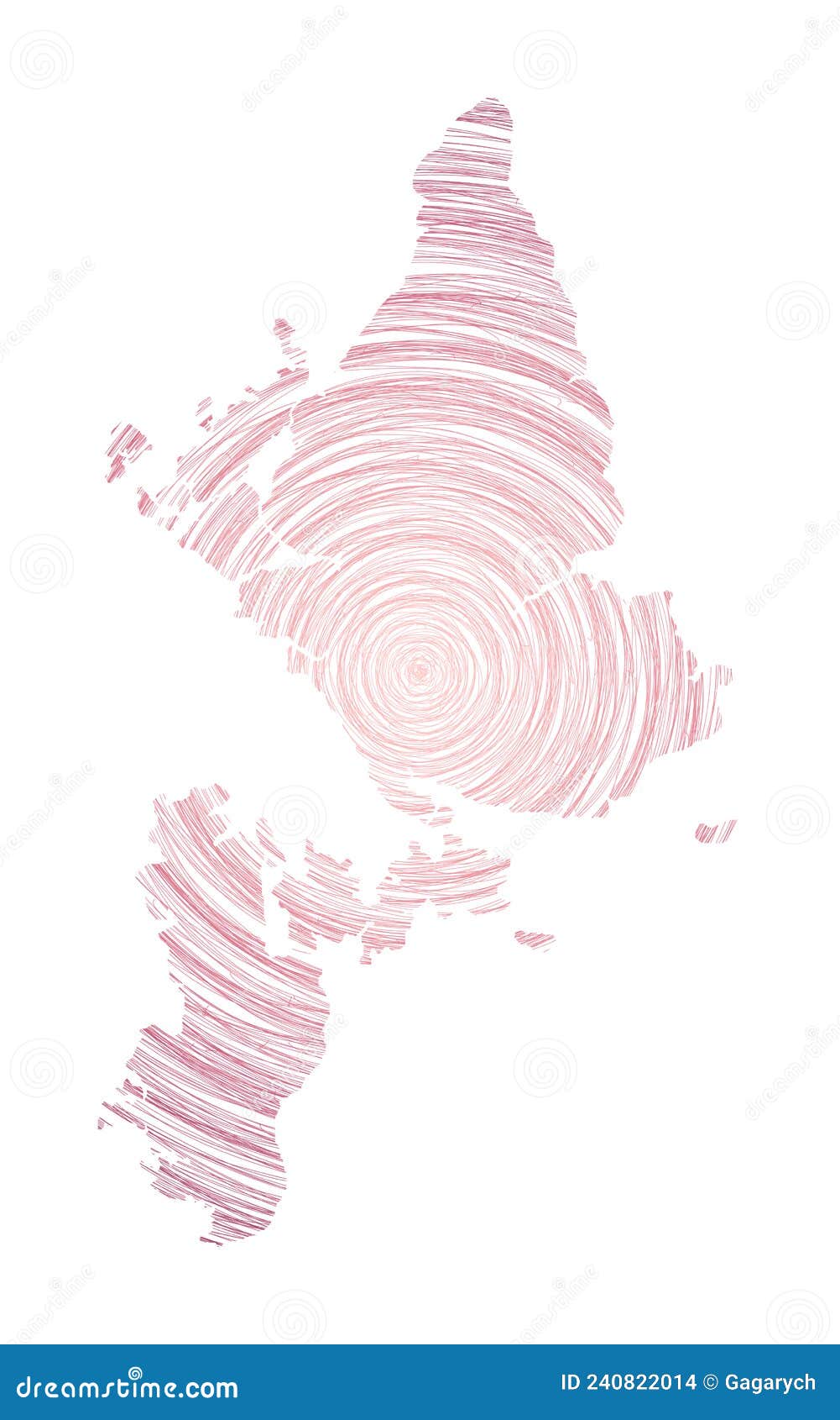 Siargao Map Filled with Concentric Circles. Stock Vector - Illustration ...