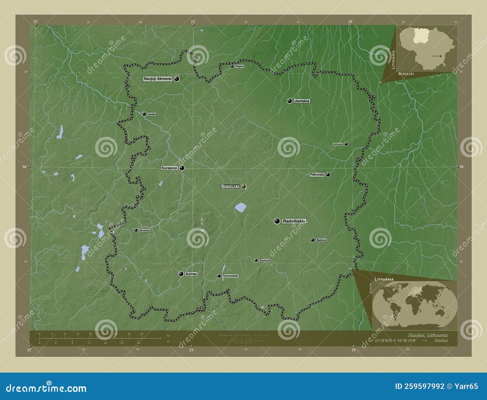 Siauliai, Lithuania. Wiki. Labelled Points of Cities Stock Photo ...