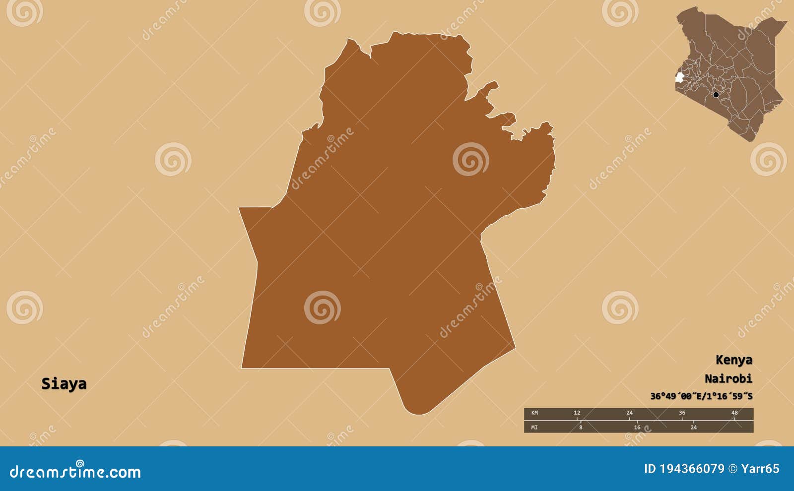 Siaya, County of Kenya, Zoomed. Pattern Stock Illustration ...