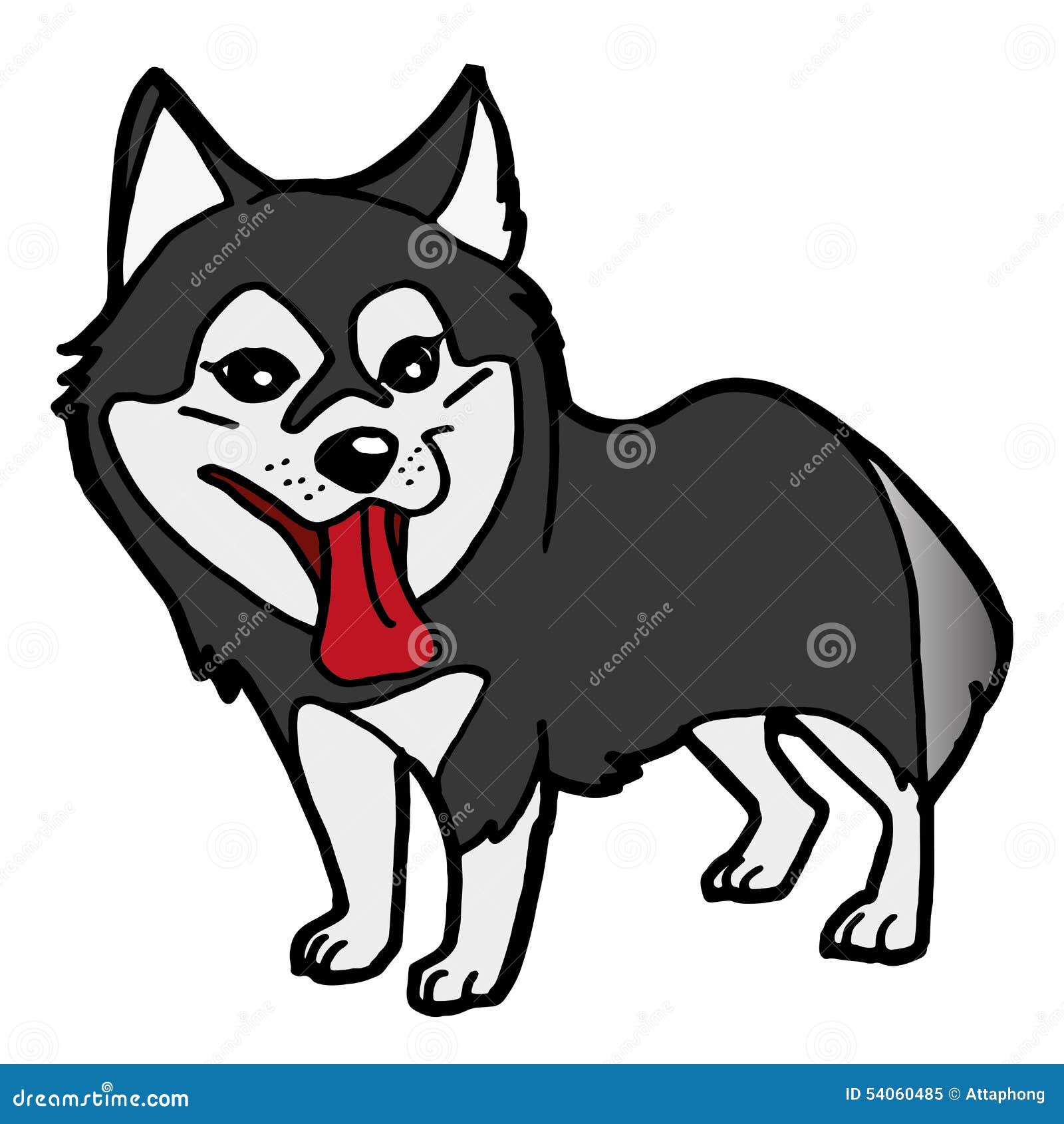 Siberian Husky Cartoon Vector Stock Vector - Illustration of love, clip ...