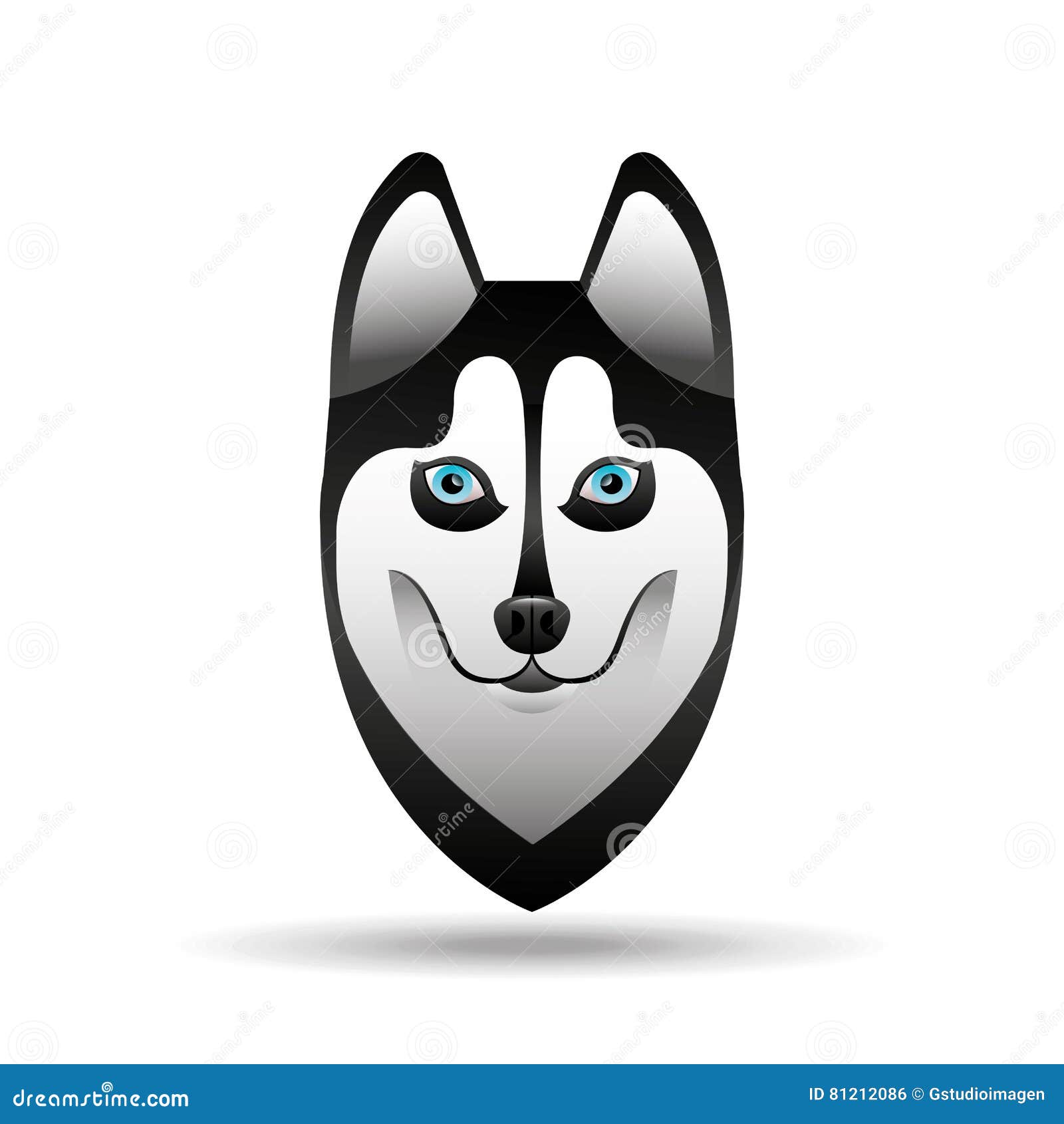 Siberian Husky Dog Face Design Stock Vector - Illustration of face ...