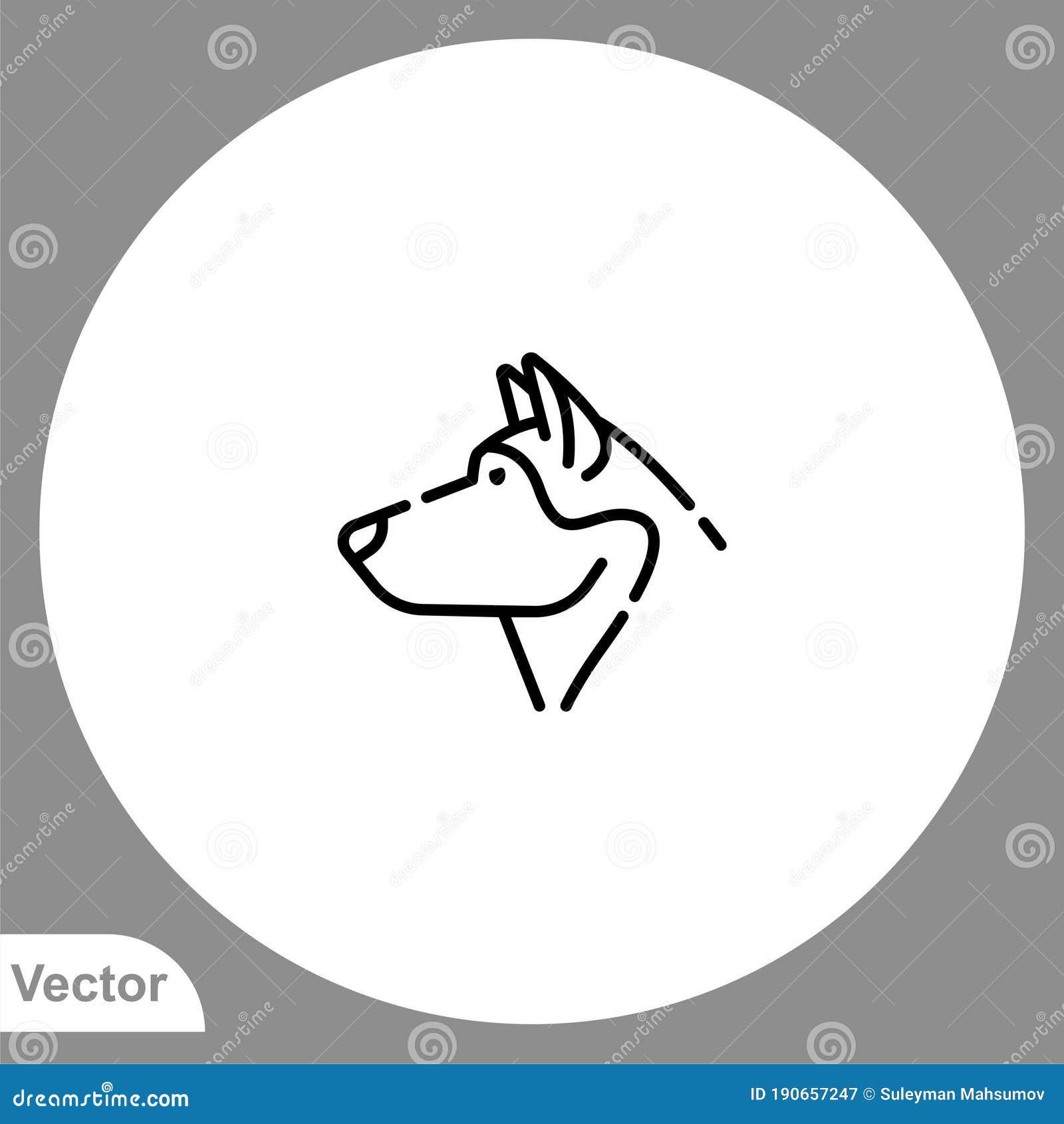 Siberian Husky Vector Icon Sign Symbol Stock Vector - Illustration of ...