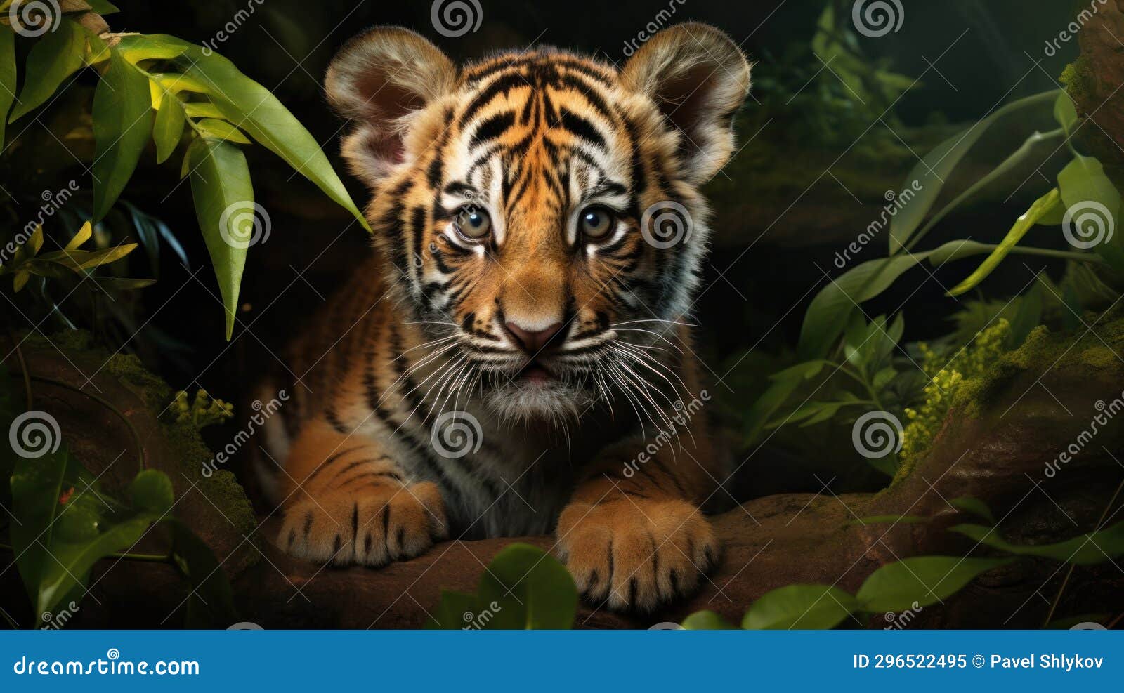 Siberian Tiger Cub in Deep Forest Stock Image - Image of amurian ...