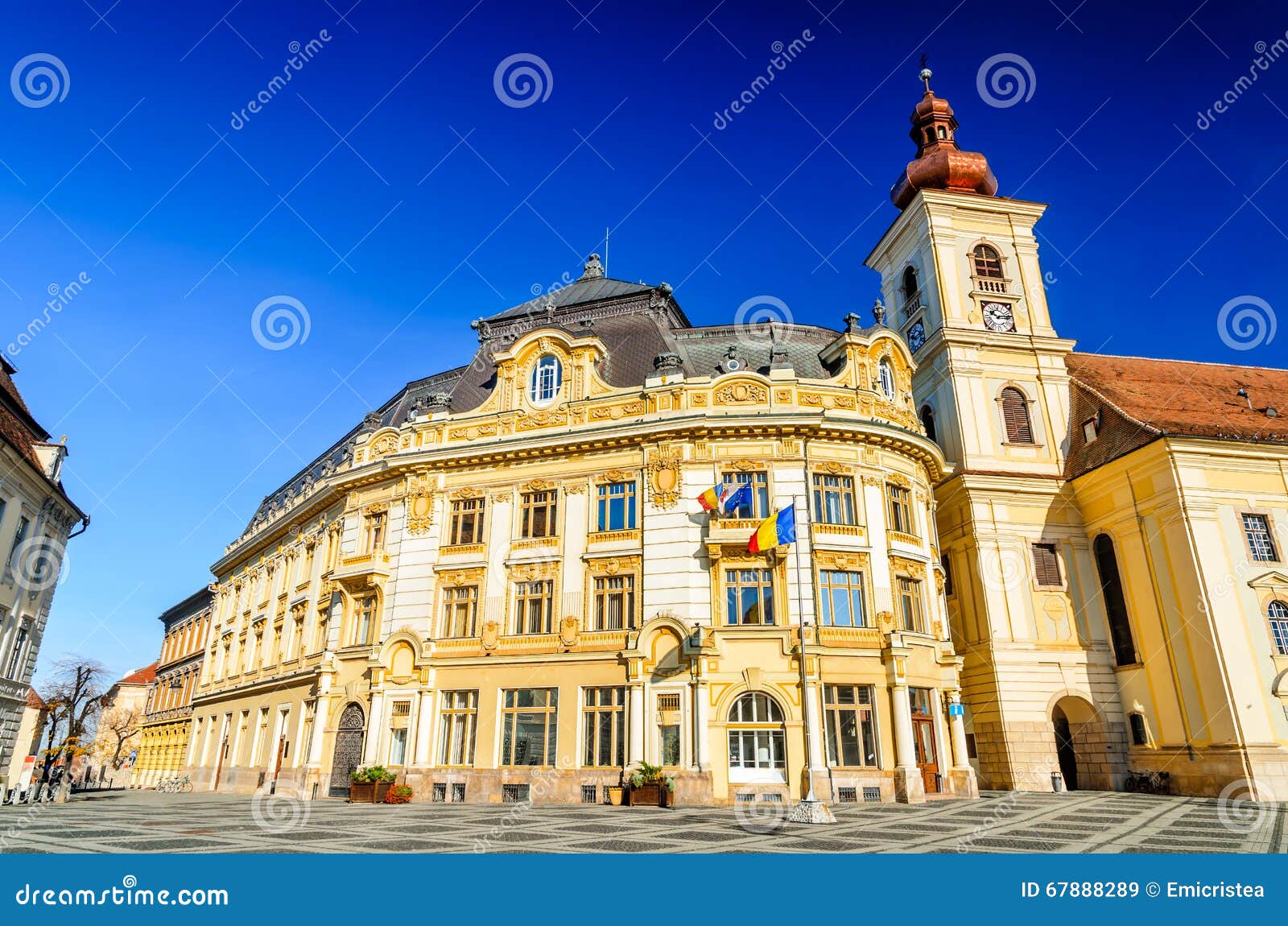 Sibiu, La Transylvanie, Roumanie Image stock - Image du médiéval ...