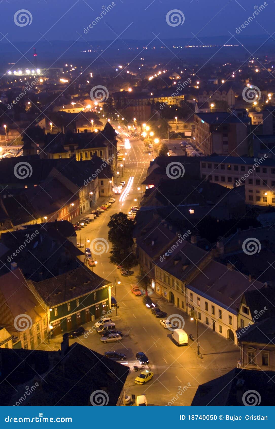 Sibiu by night stock photo. Image of european, architecture - 18740050