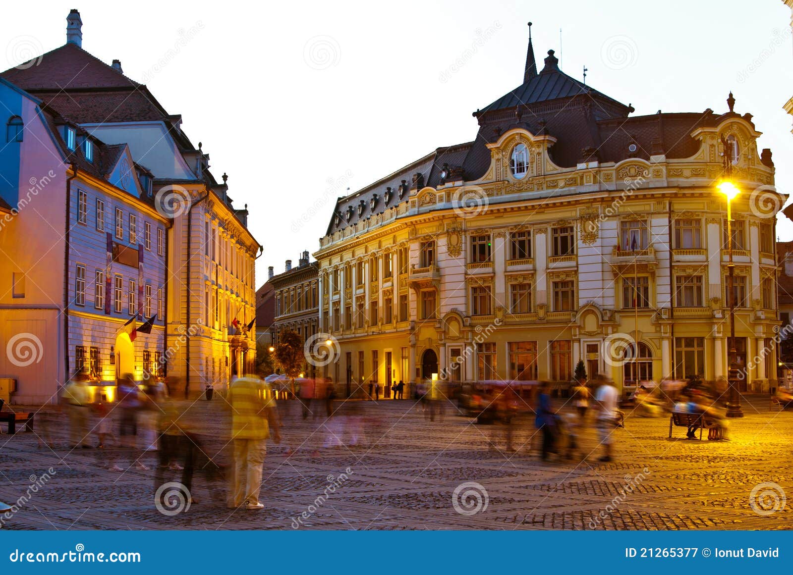 Sibiu - night view stock image. Image of house, place - 21265377
