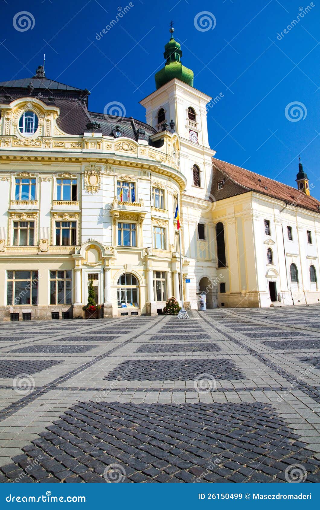 Sibiu - Piata Mare stock image. Image of jesuit, grand - 26150499