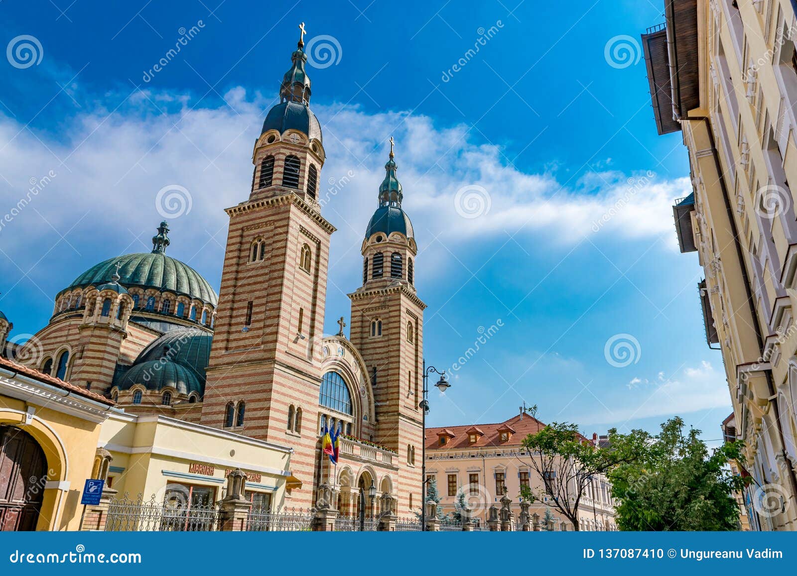 Sibiu, Romania - Holy Trinity Cathedral on a Sunny Summer Day in Sibiu ...