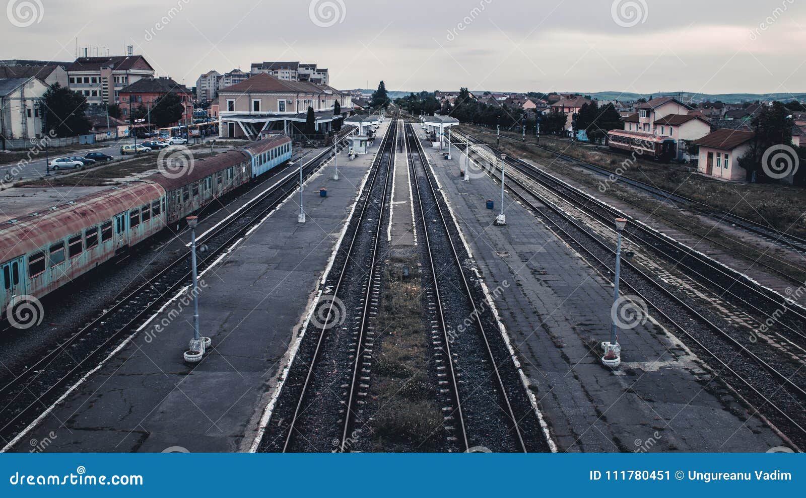 SIBIU, ROMANIA - 18 JUNE 2016: Sibiu Train Station at Dusk Editorial ...