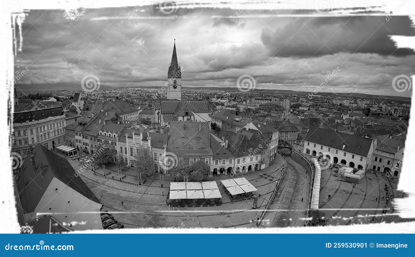 Sibiu Skyline and Architecture from Above Stock Image - Image of sibiu ...