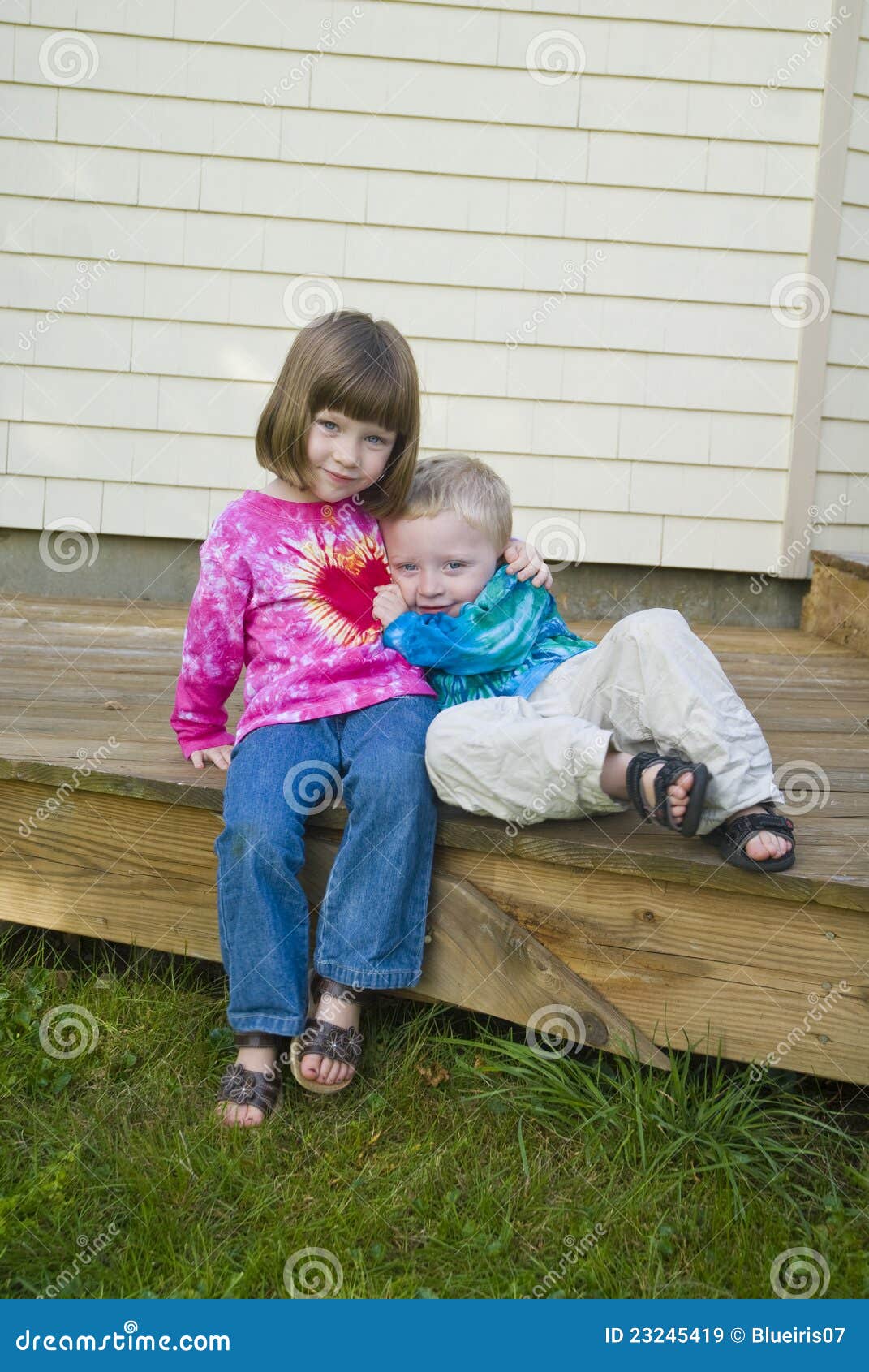 Sibling Hug stock image. Image of summer, family, little - 23245419