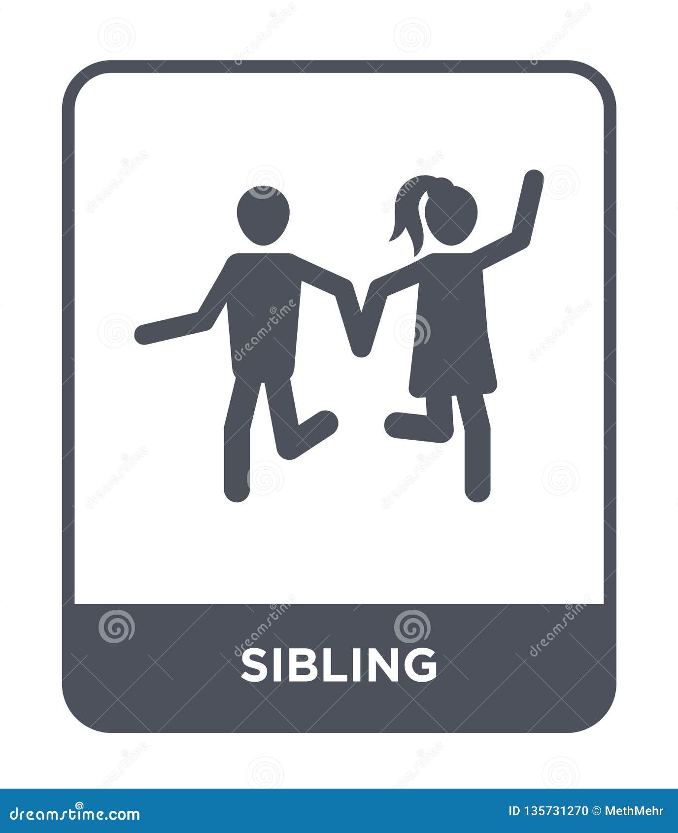 Sibling Icon in Trendy Design Style. Sibling Icon Isolated on White ...