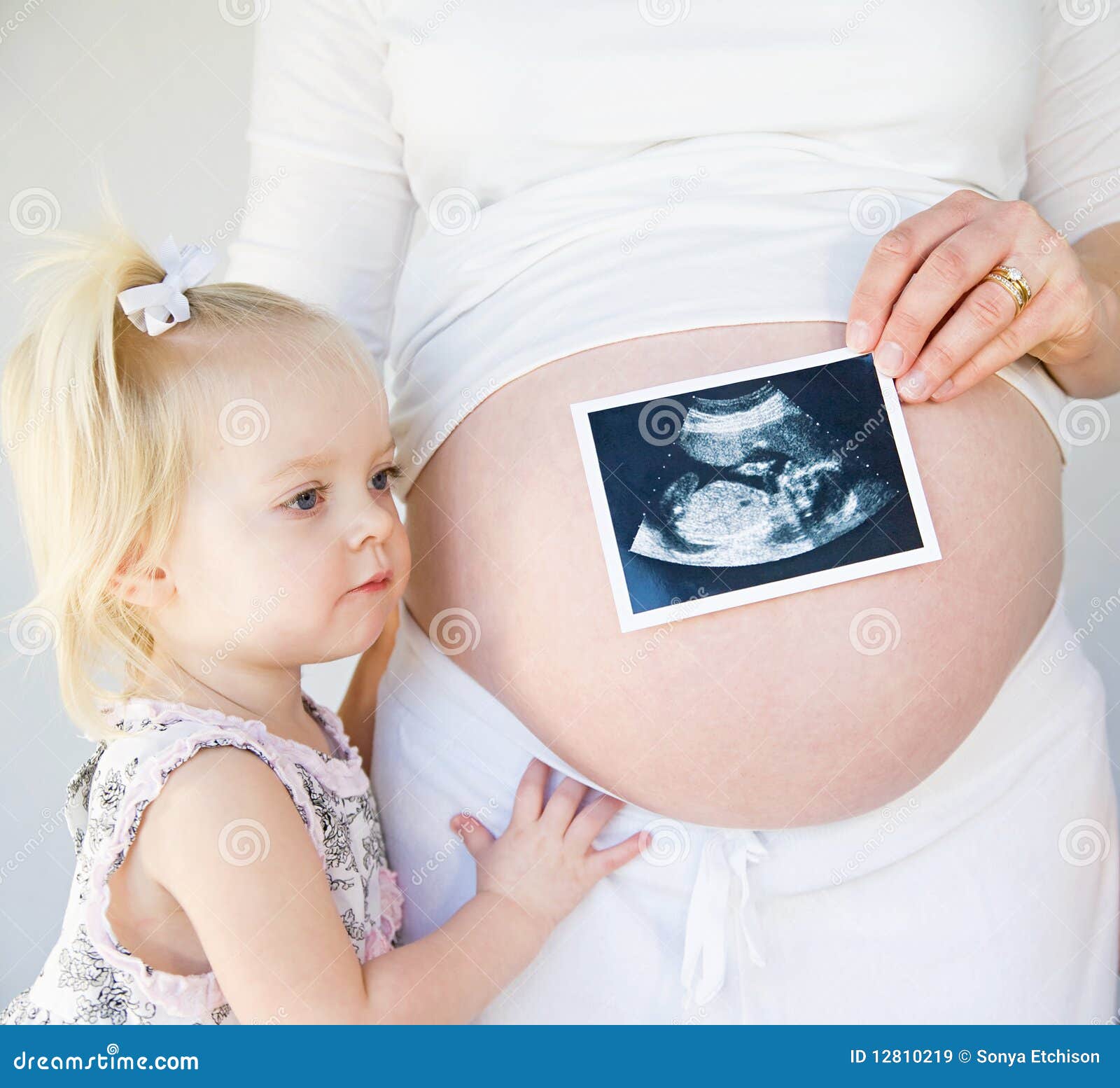 Sibling Looking at New Baby Stock Image - Image of affection, happy ...
