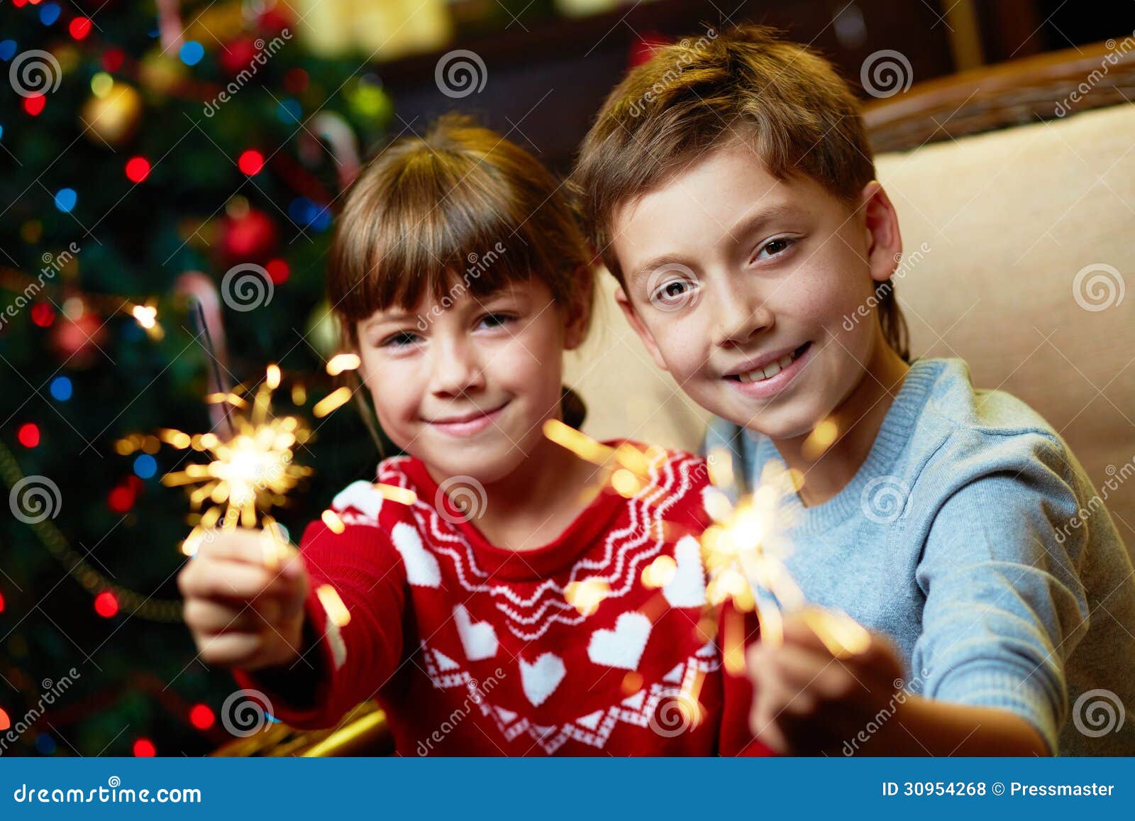 Siblings with Bengal Lights Stock Photo - Image of brother, light: 30954268