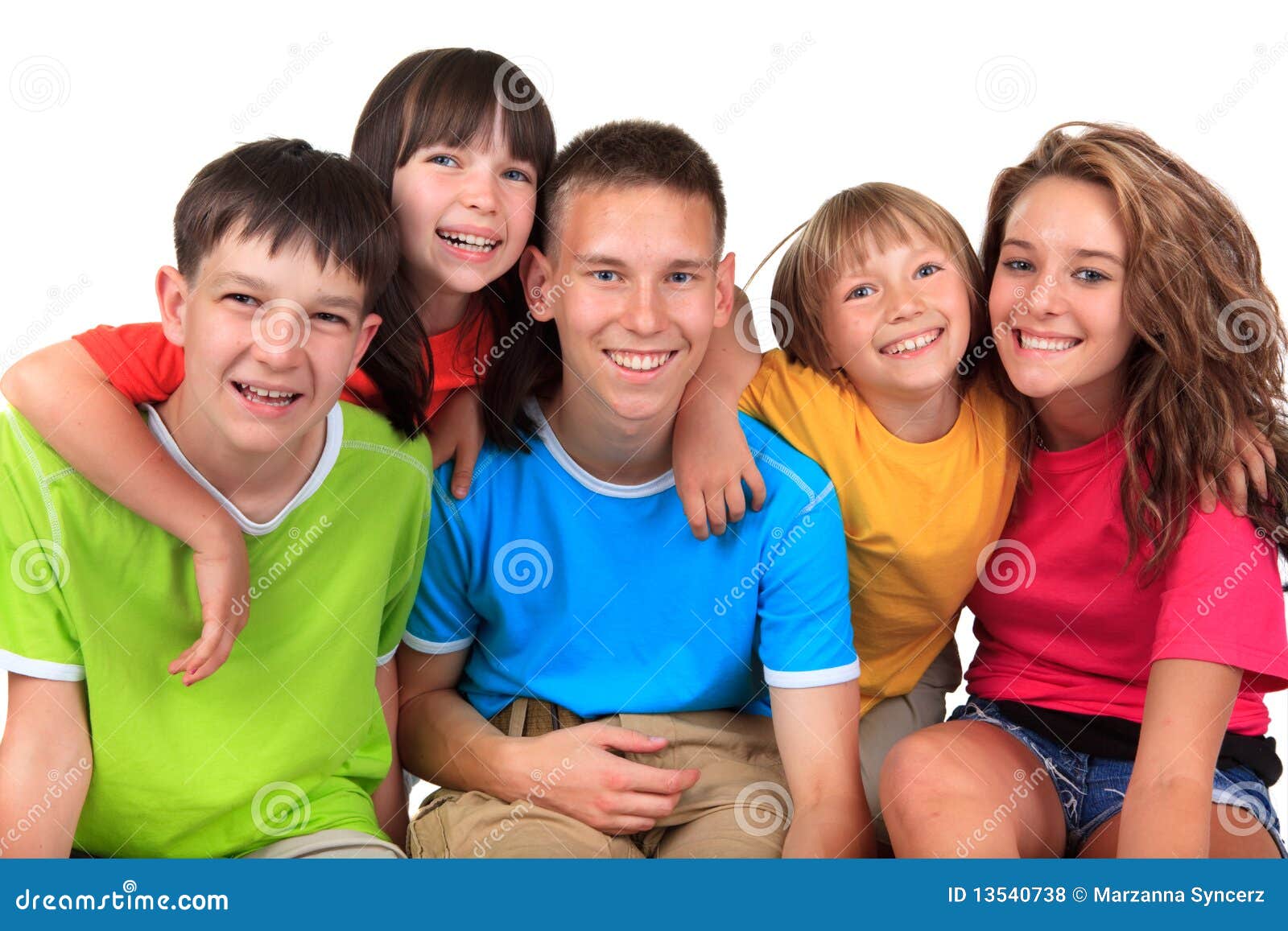 Siblings In Colorful T Shirts Royalty Free Stock Photos - Image: 13540738