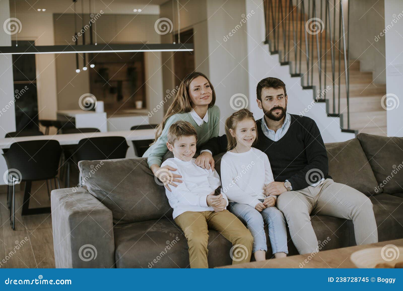 Siblings Fighting Over TV Remote Control at Home Stock Image - Image of ...