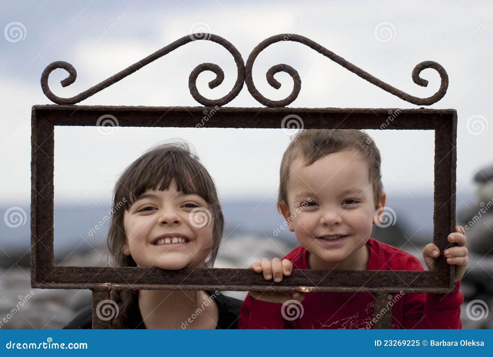 Siblings in frame stock image. Image of design, frame - 23269225