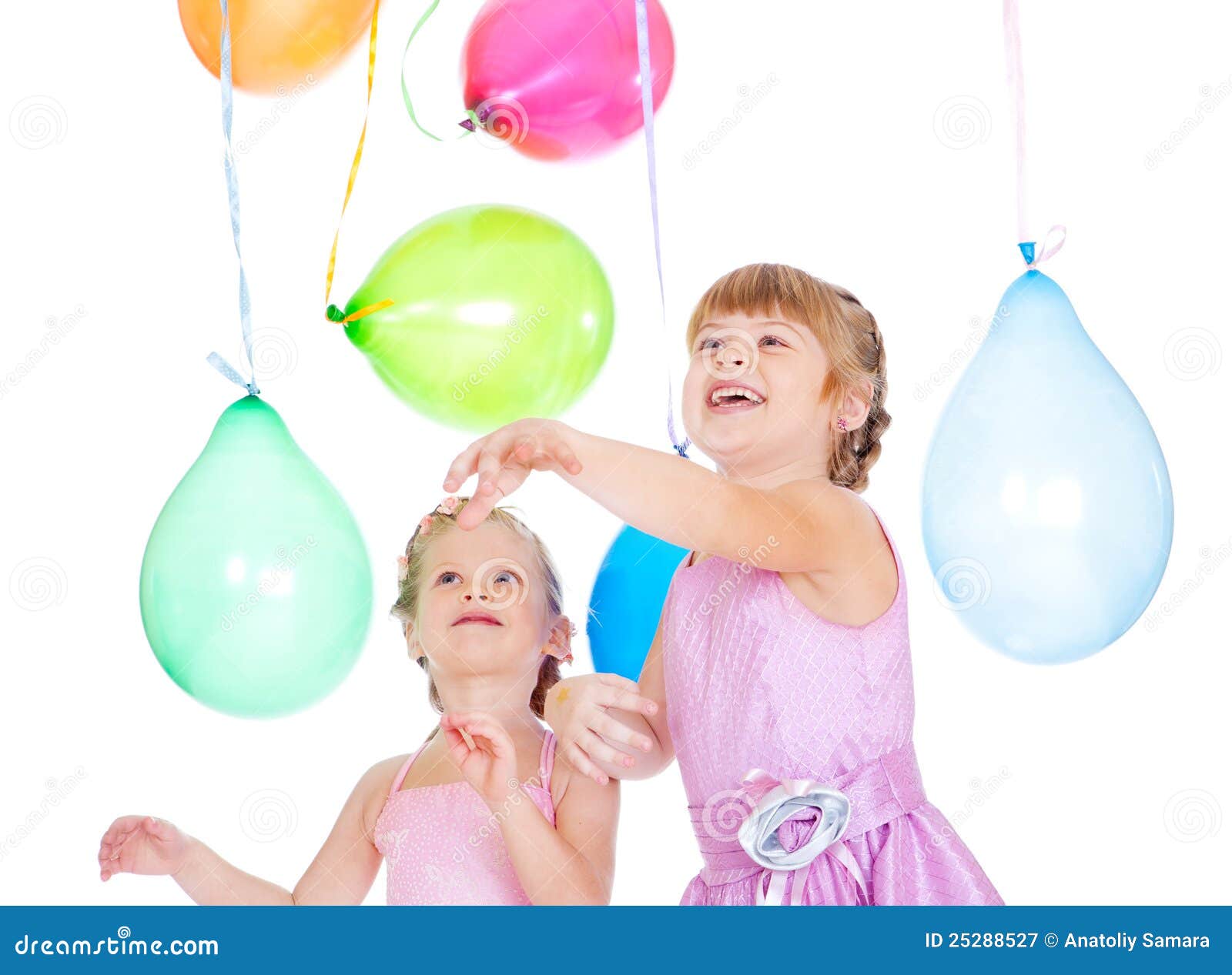 Siblings Playing with Balloons Stock Image - Image of children ...